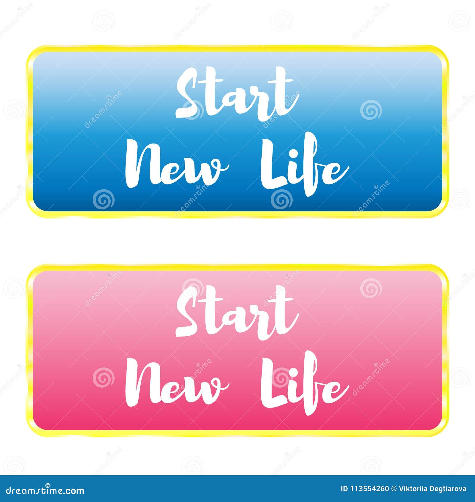 Vector Illustration of Button New Life Stock Vector - Illustration of ...