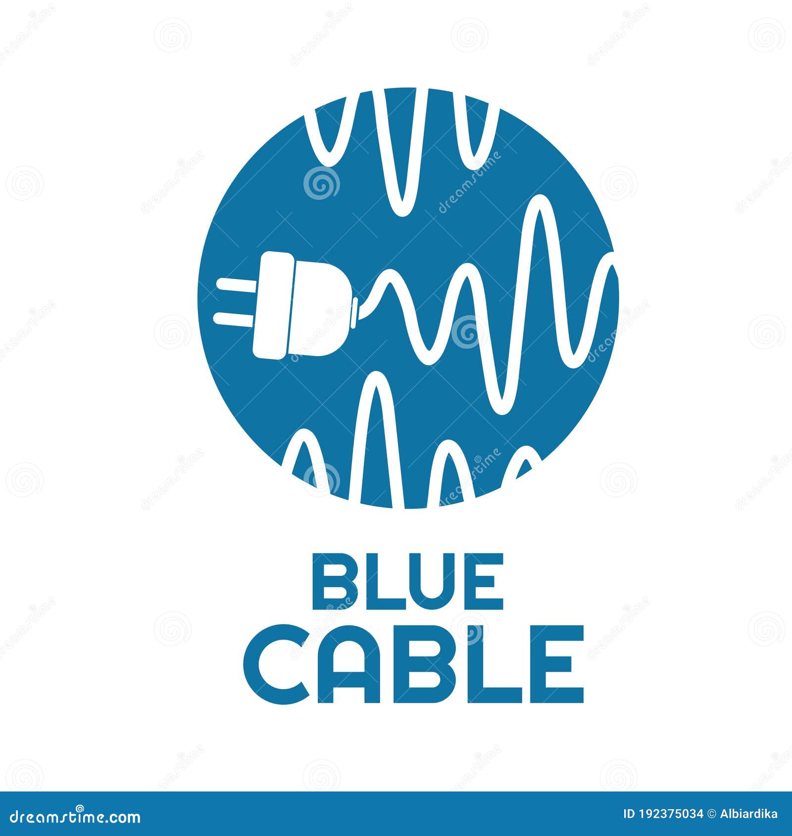 Blue Electrical Cable Logo Concept Design Vector Stock Vector ...