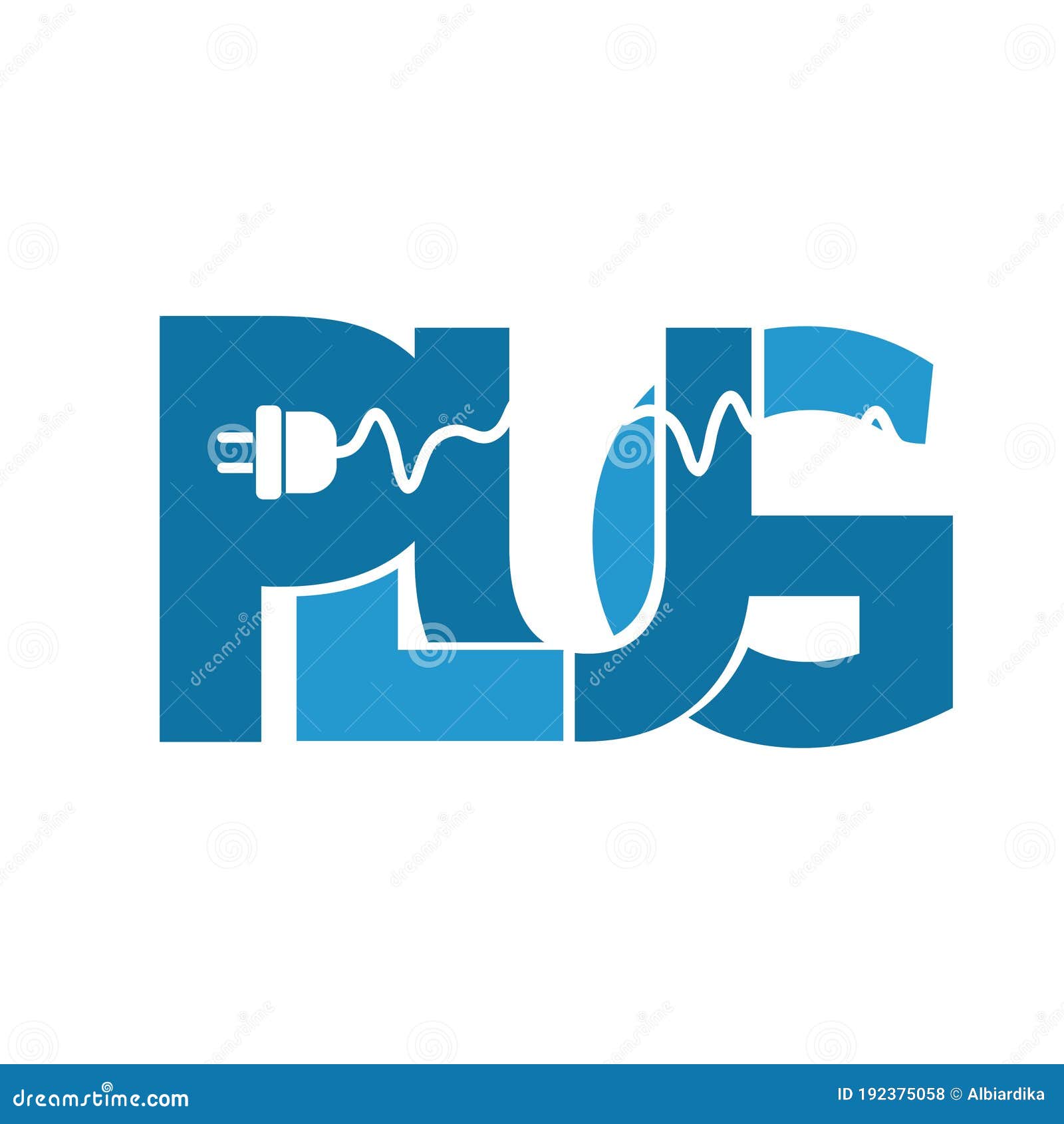 Blue Electrical Cable Logo Concept Design Vector Stock Vector ...