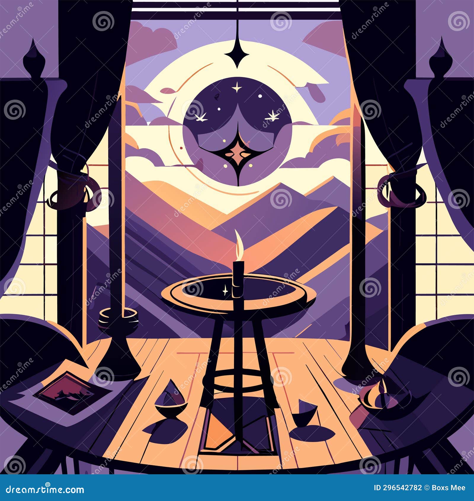 Moon Cafe Logo With Maid Silhouette Vector | CartoonDealer.com #238233461