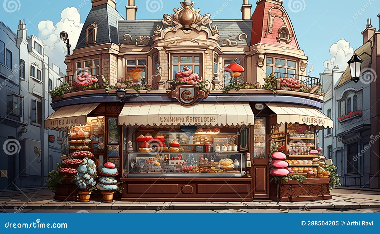 Ector Illustration of Cake Shop Stock Illustration - Illustration of ...