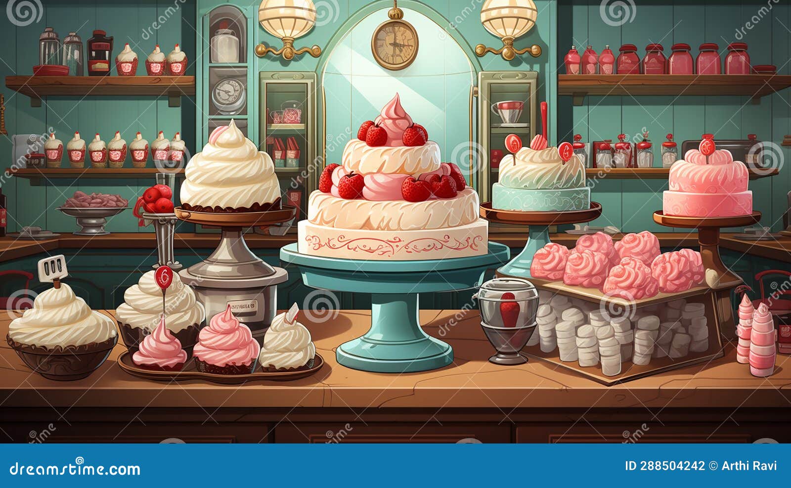 Ector Illustration of Cake Shop Stock Illustration - Illustration of ...
