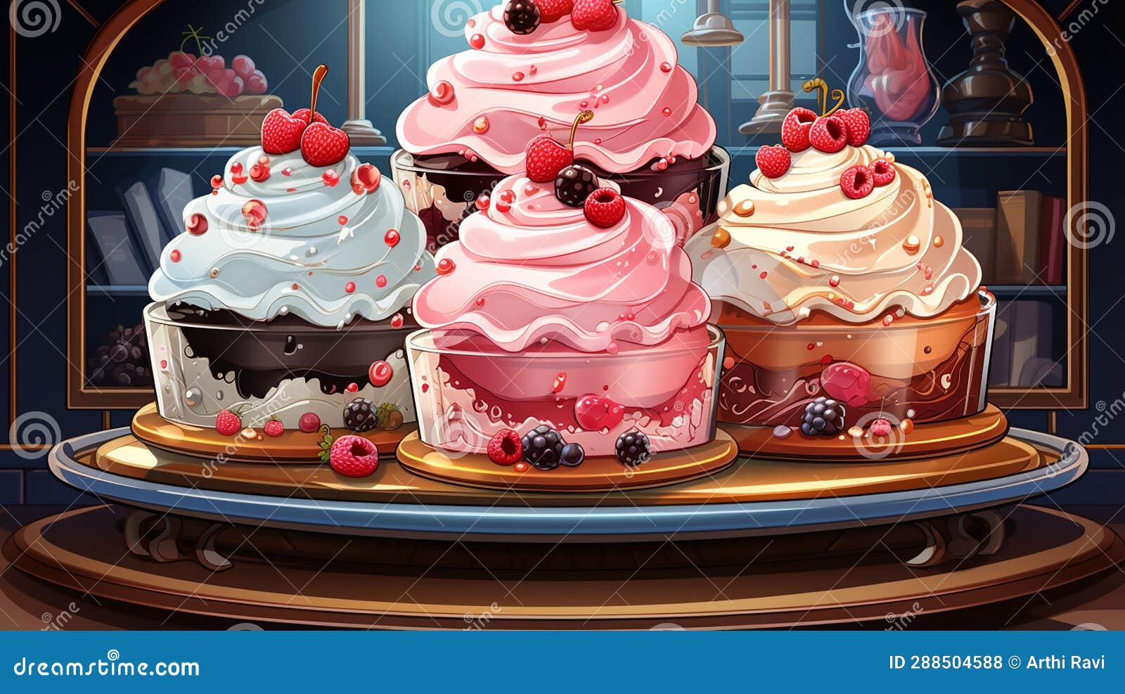 Vector Illustration of Cake Shop Stock Illustration - Illustration of ...