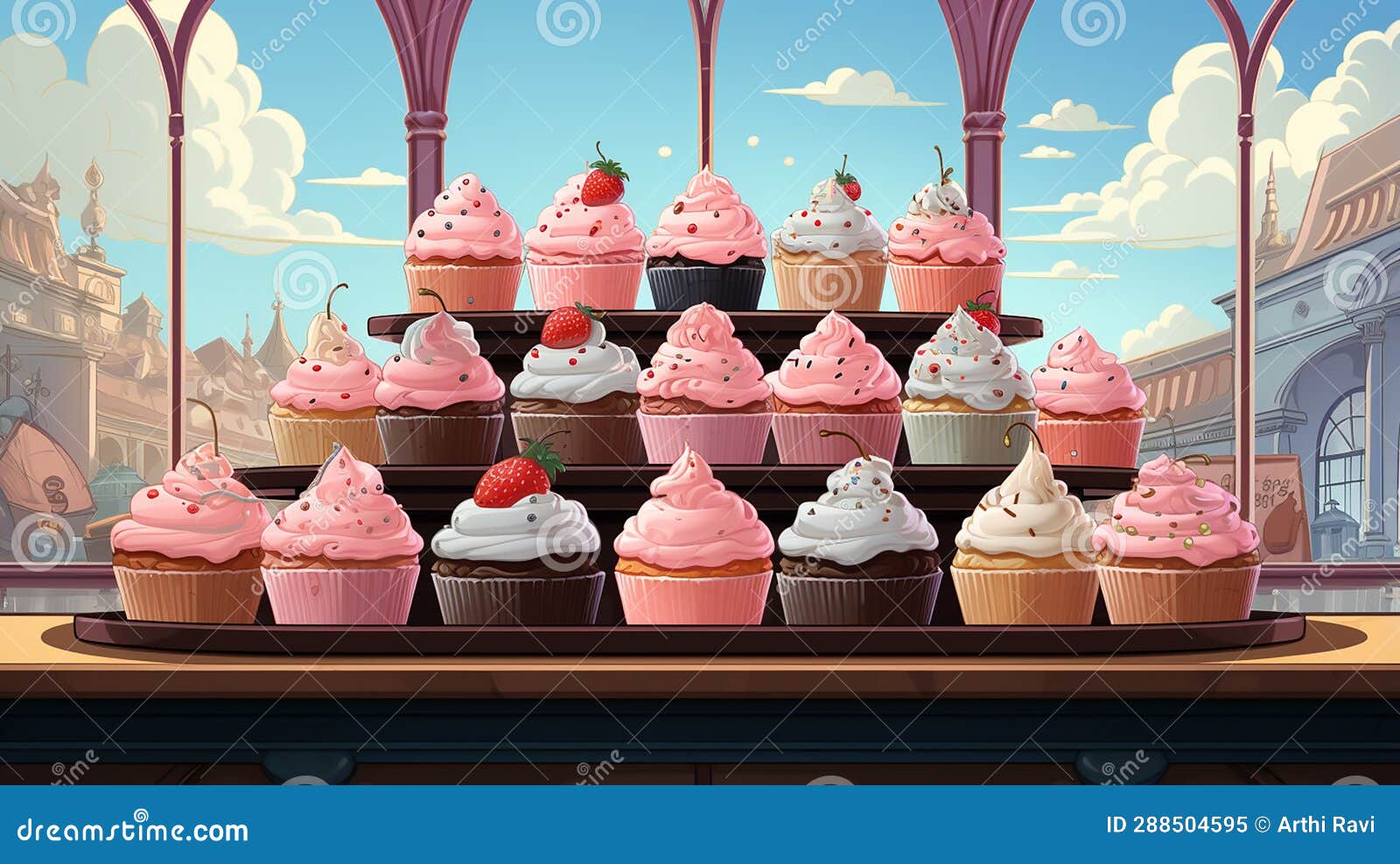 Vector Illustration of Cake Shop Stock Illustration - Illustration of ...