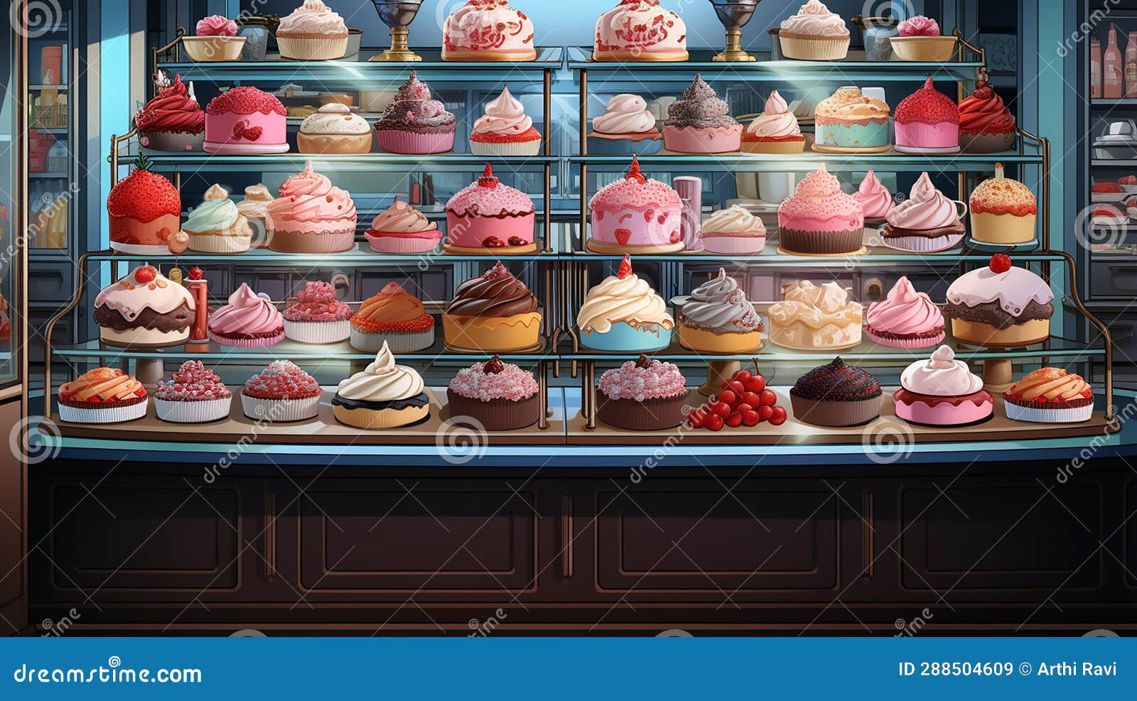 Vector Illustration of Cake Shop Stock Illustration - Illustration of ...