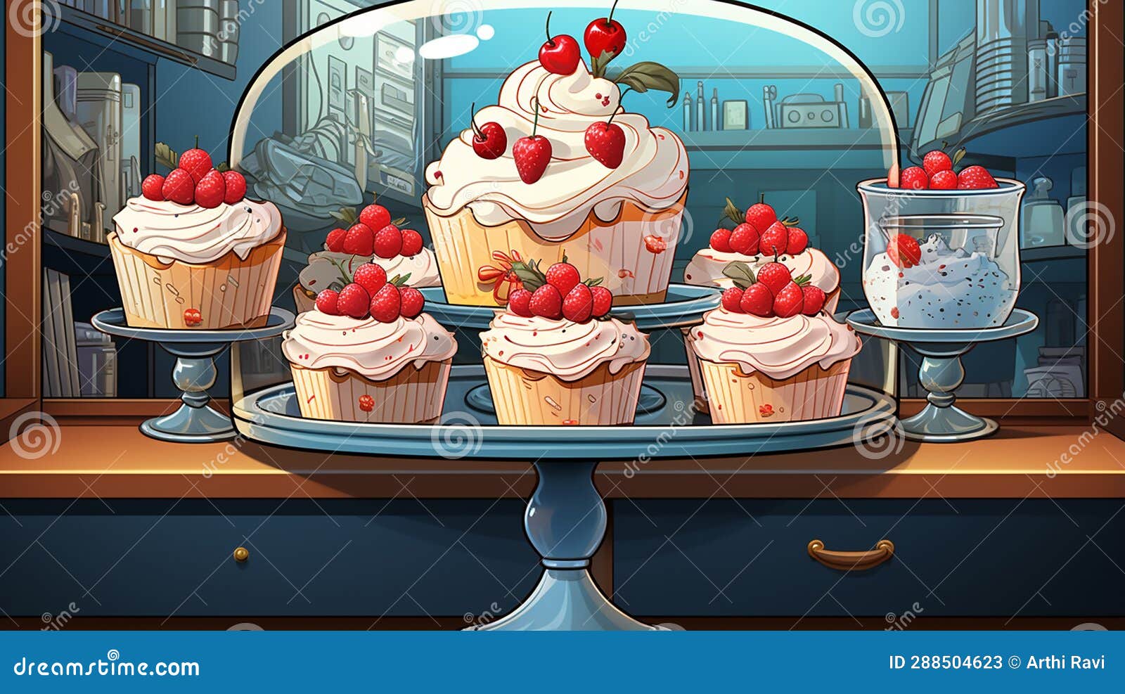 Vector Illustration of Cake Shop Stock Illustration - Illustration of ...