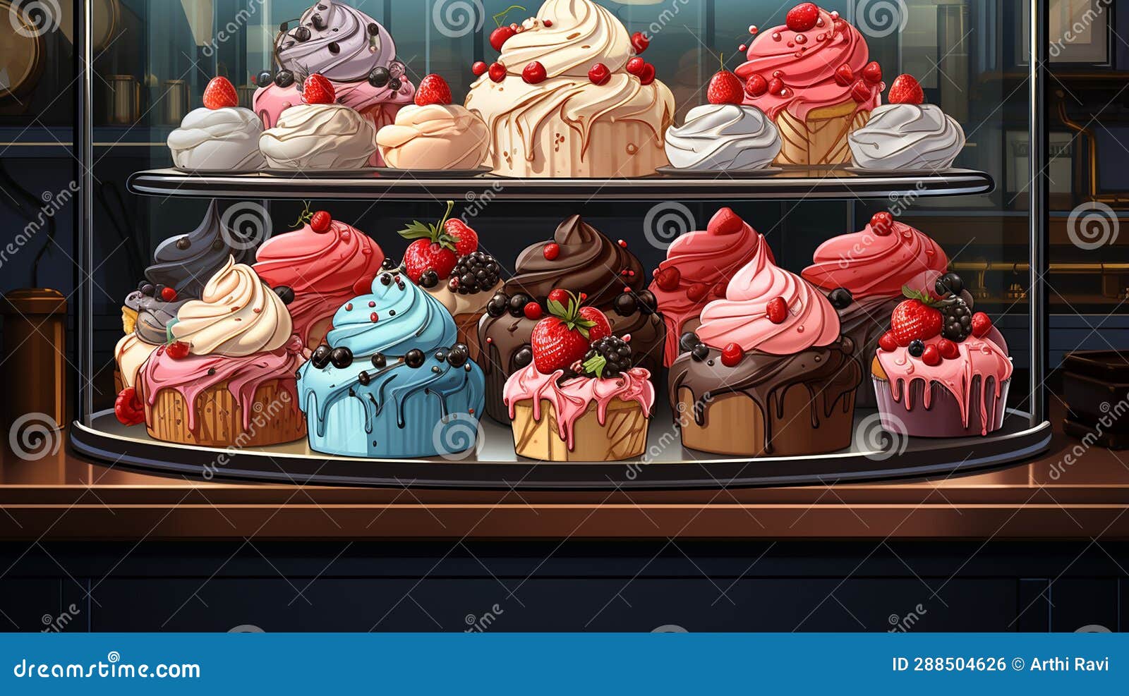 Vector Illustration of Cake Shop Stock Illustration - Illustration of ...