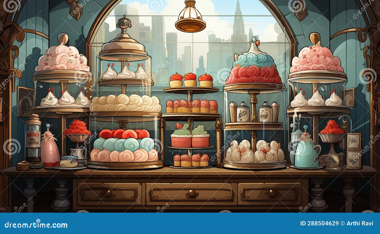 Vector Illustration of Cake Shop Stock Illustration - Illustration of ...