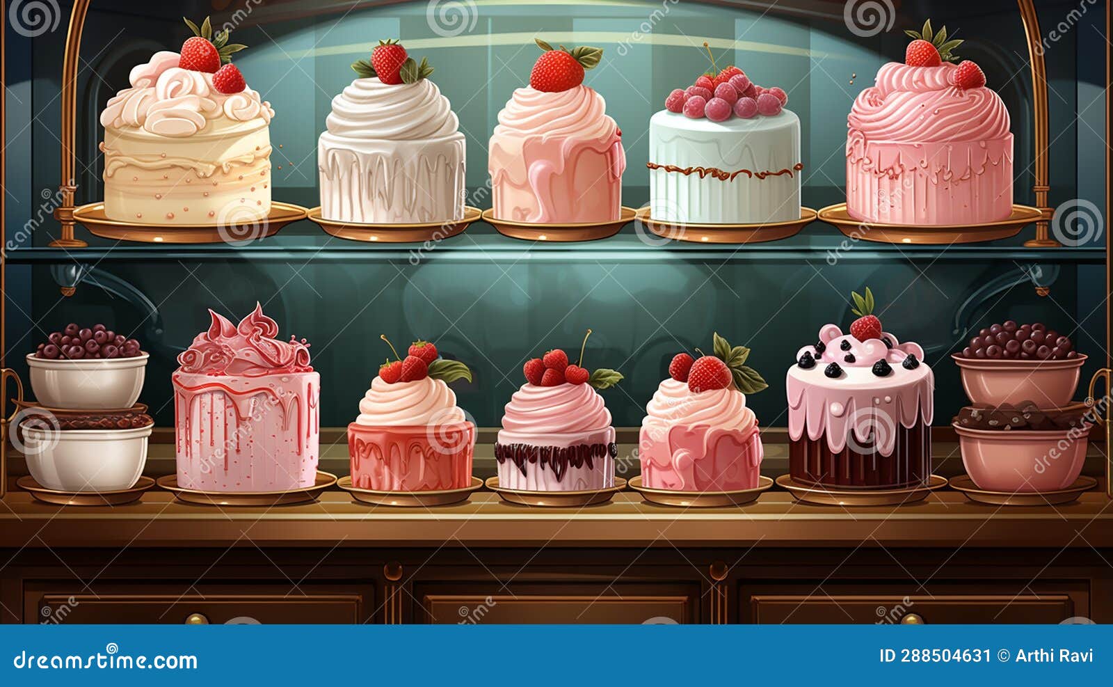 Vector Illustration of Cake Shop Stock Illustration - Illustration of ...