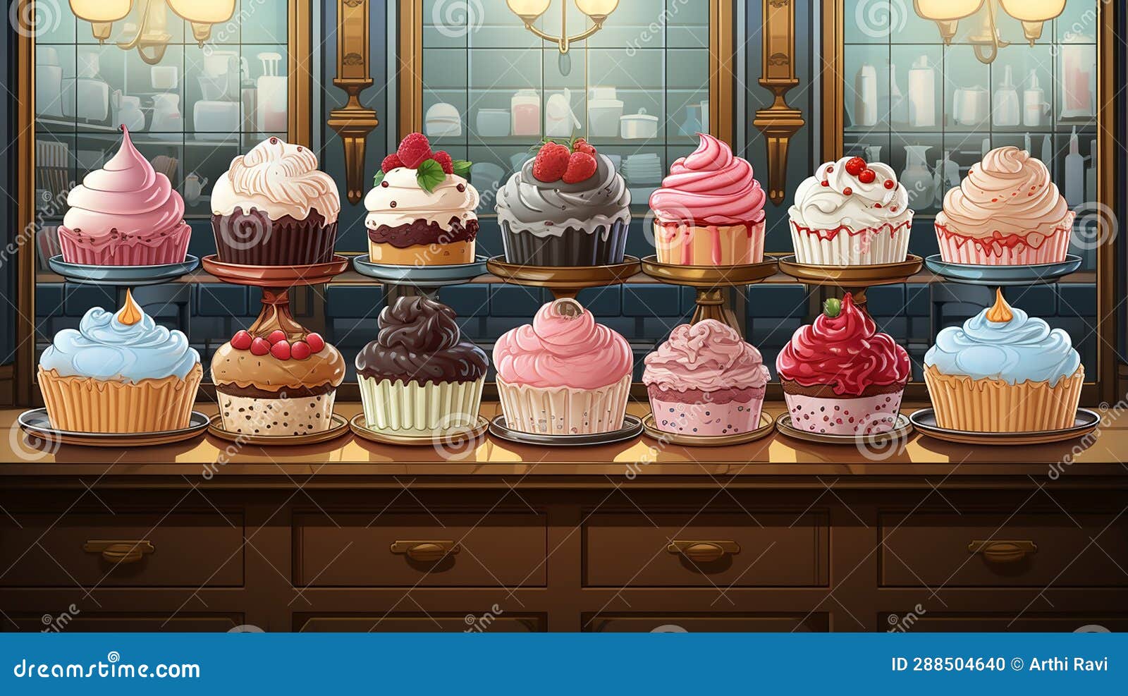 Vector Illustration of Cake Shop Stock Illustration - Illustration of ...