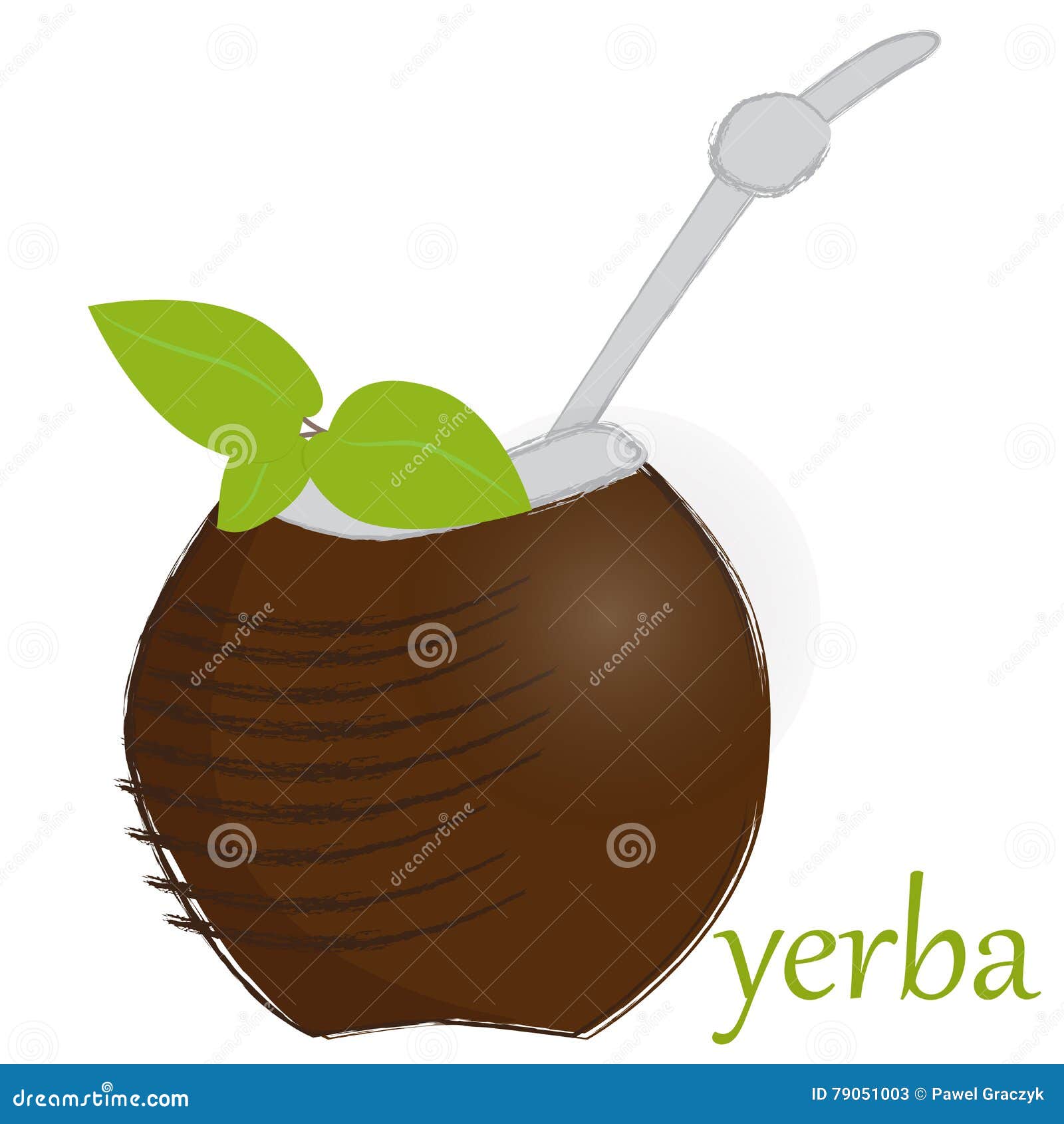 Calabash Brown With Mate Drink Hand Drawn Vector Illustration In ...
