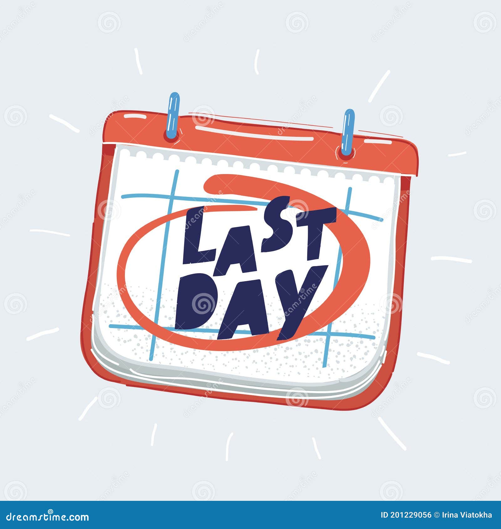 Vector Illustration of Calendar Cell Ith Last Day Mark on White ...
