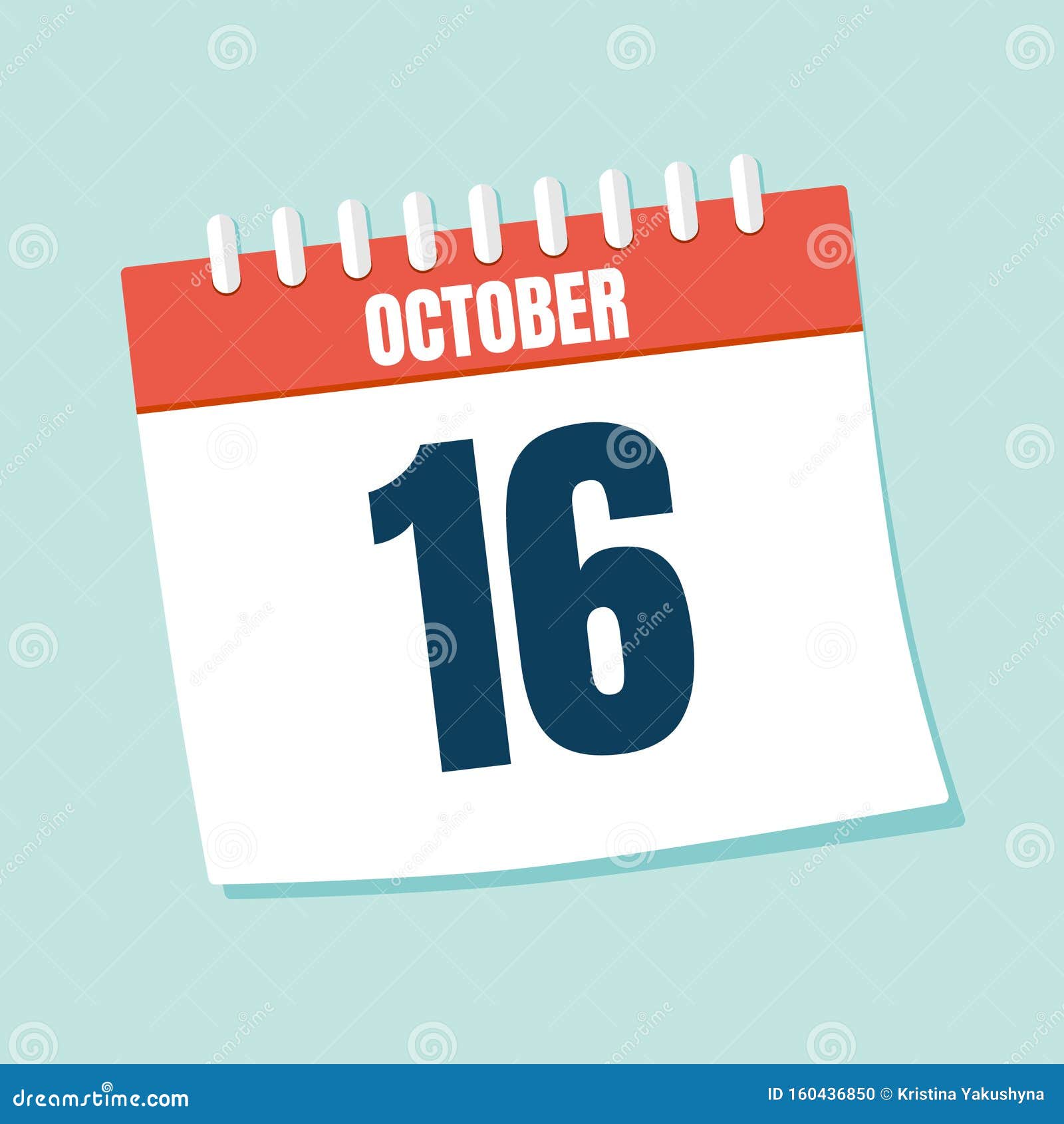 Vector Illustration. Calendar Icon. Calendar Date - October 16 ...