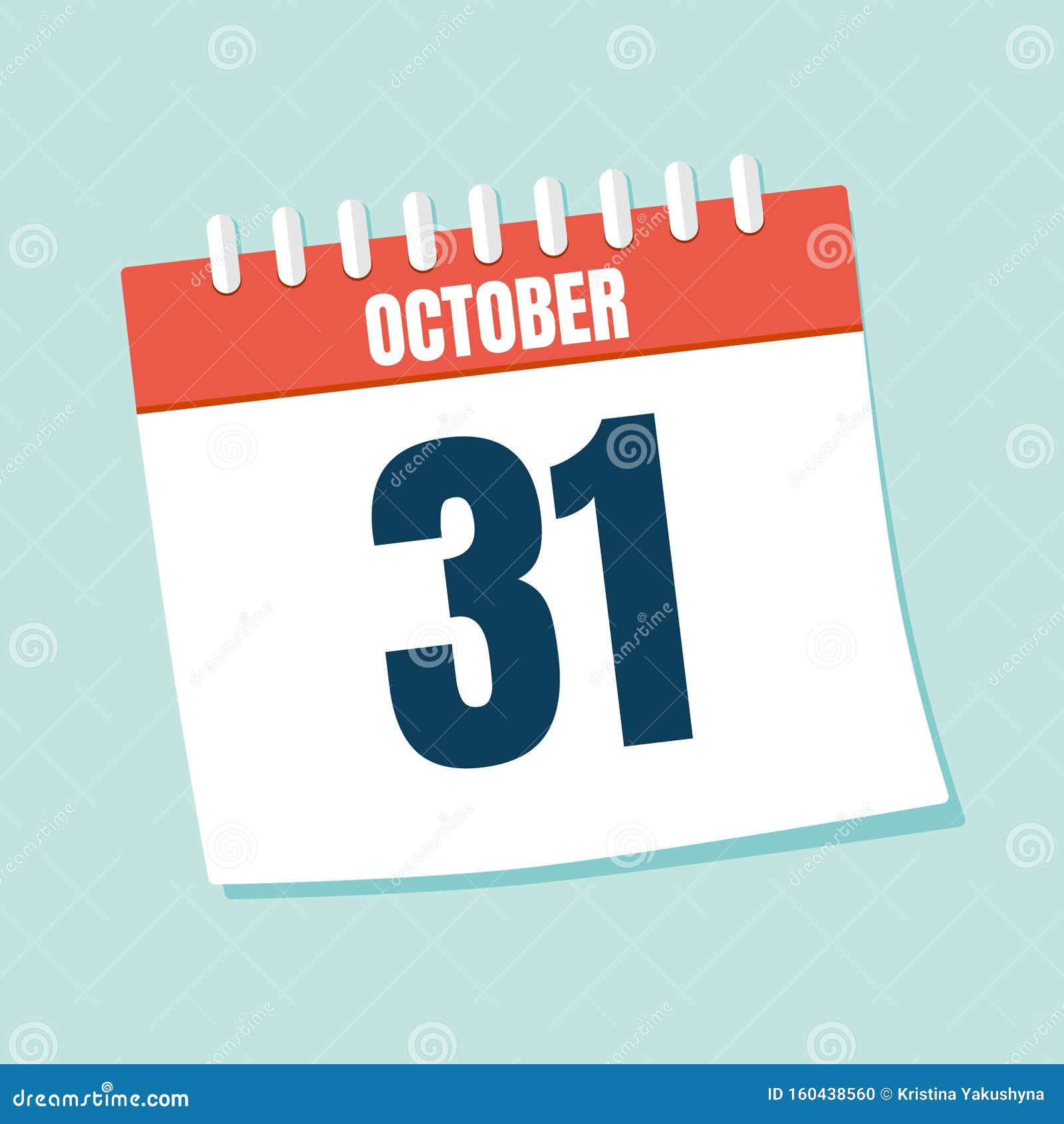 Vector Illustration. Calendar Icon. Calendar Date - October 31 ...