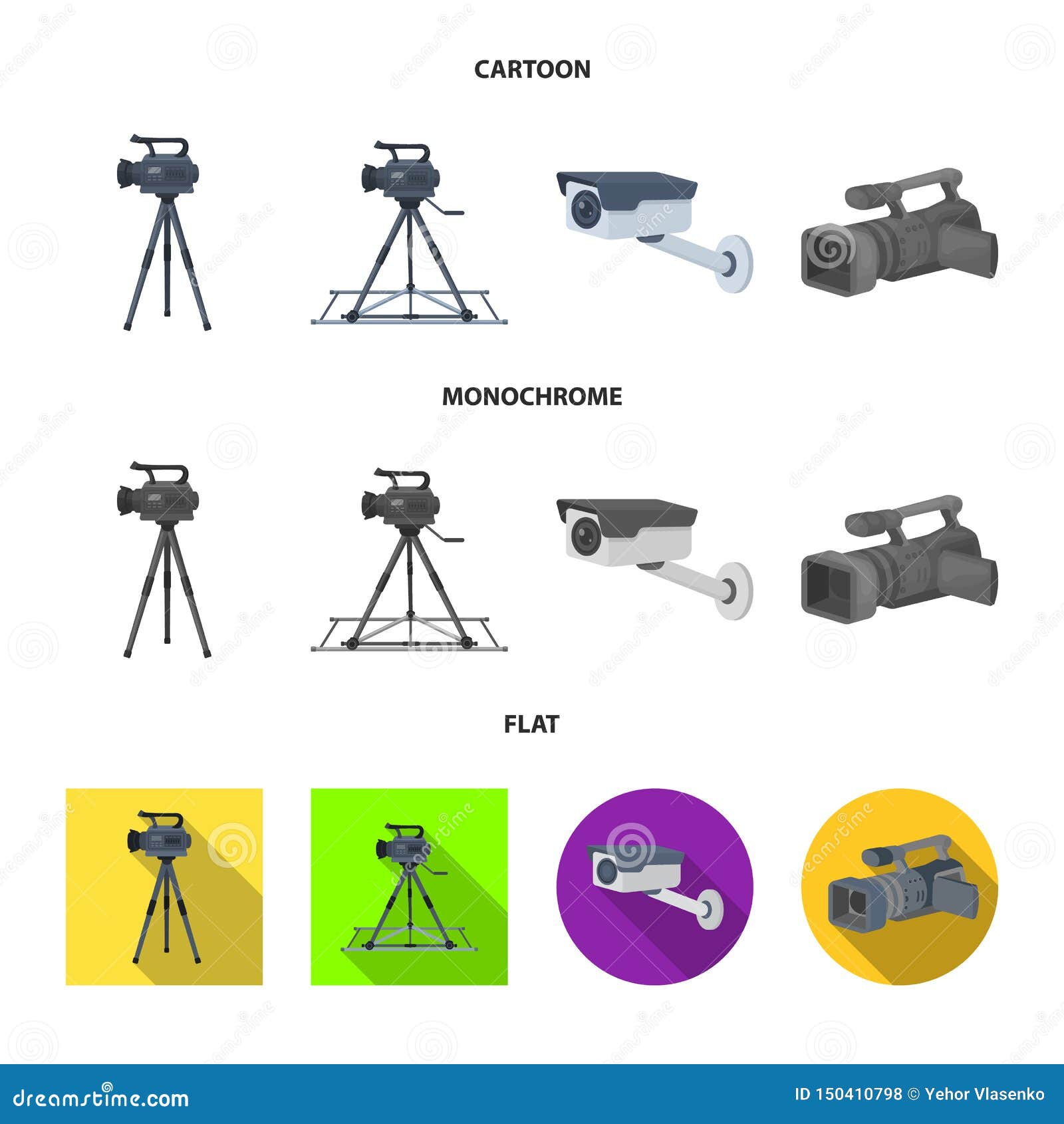 Vector Design of Camcorder and Camera Icon. Set of Camcorder and ...