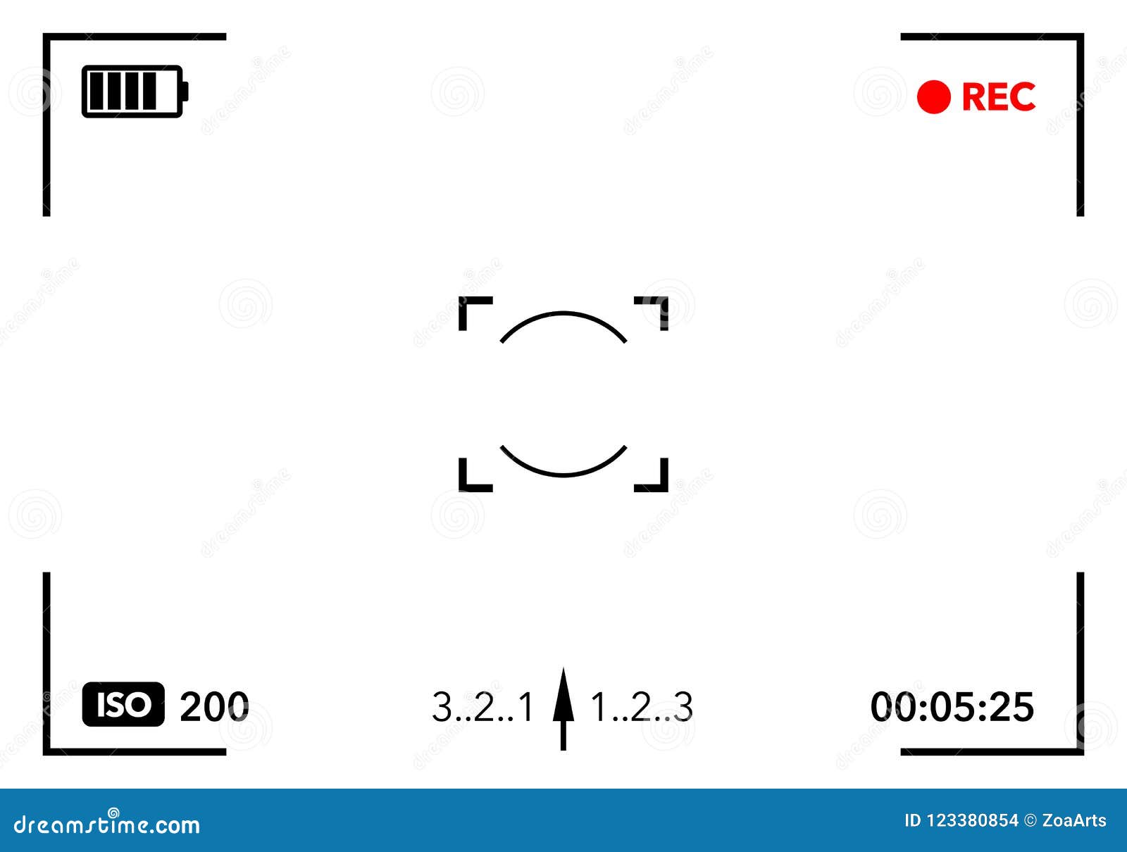 Vector Illustration Camera Viewfinder With Digital Focus And Exposure ...