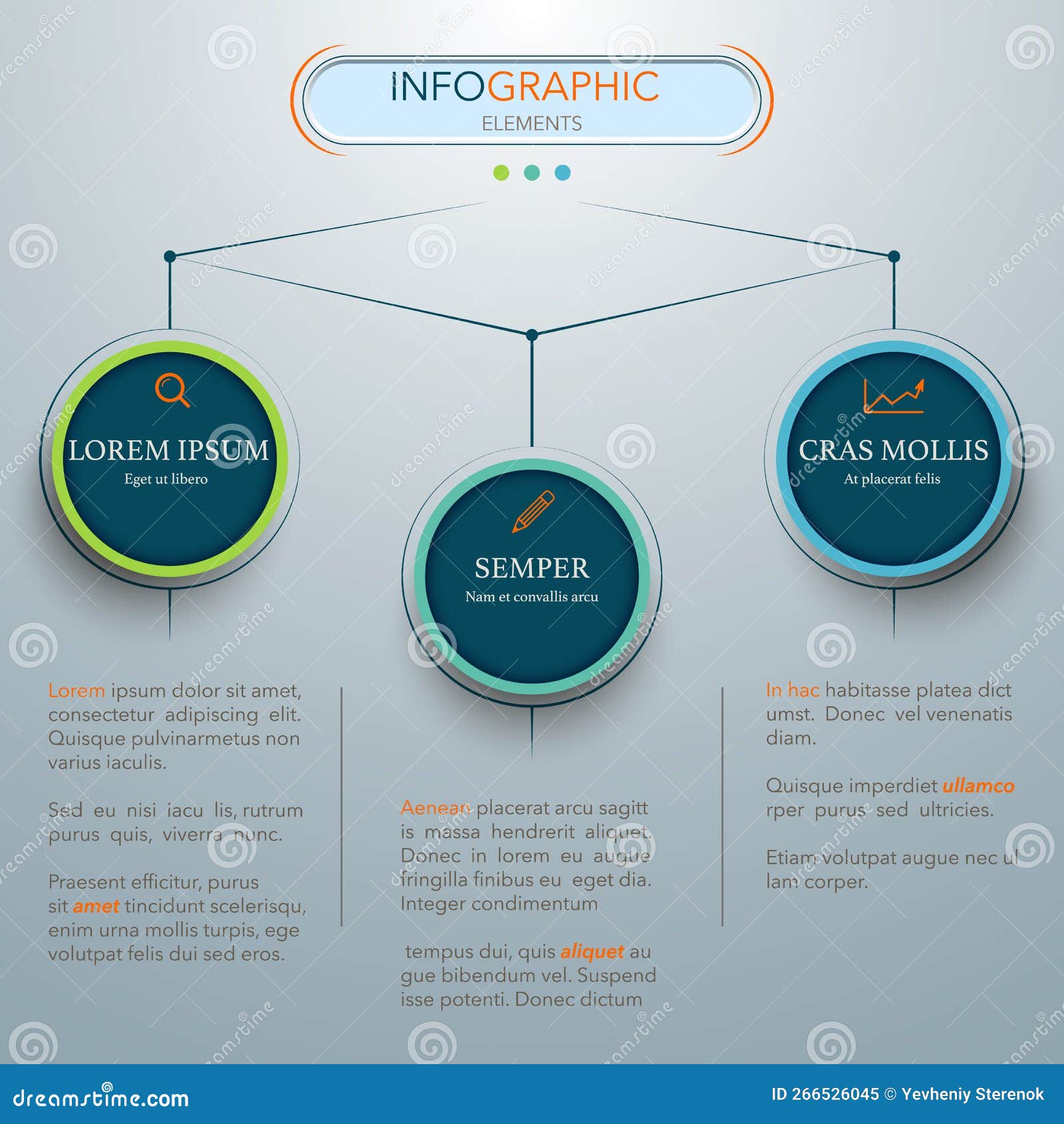 Three Circle Options or Steps Pattern Stock Vector - Illustration of ...