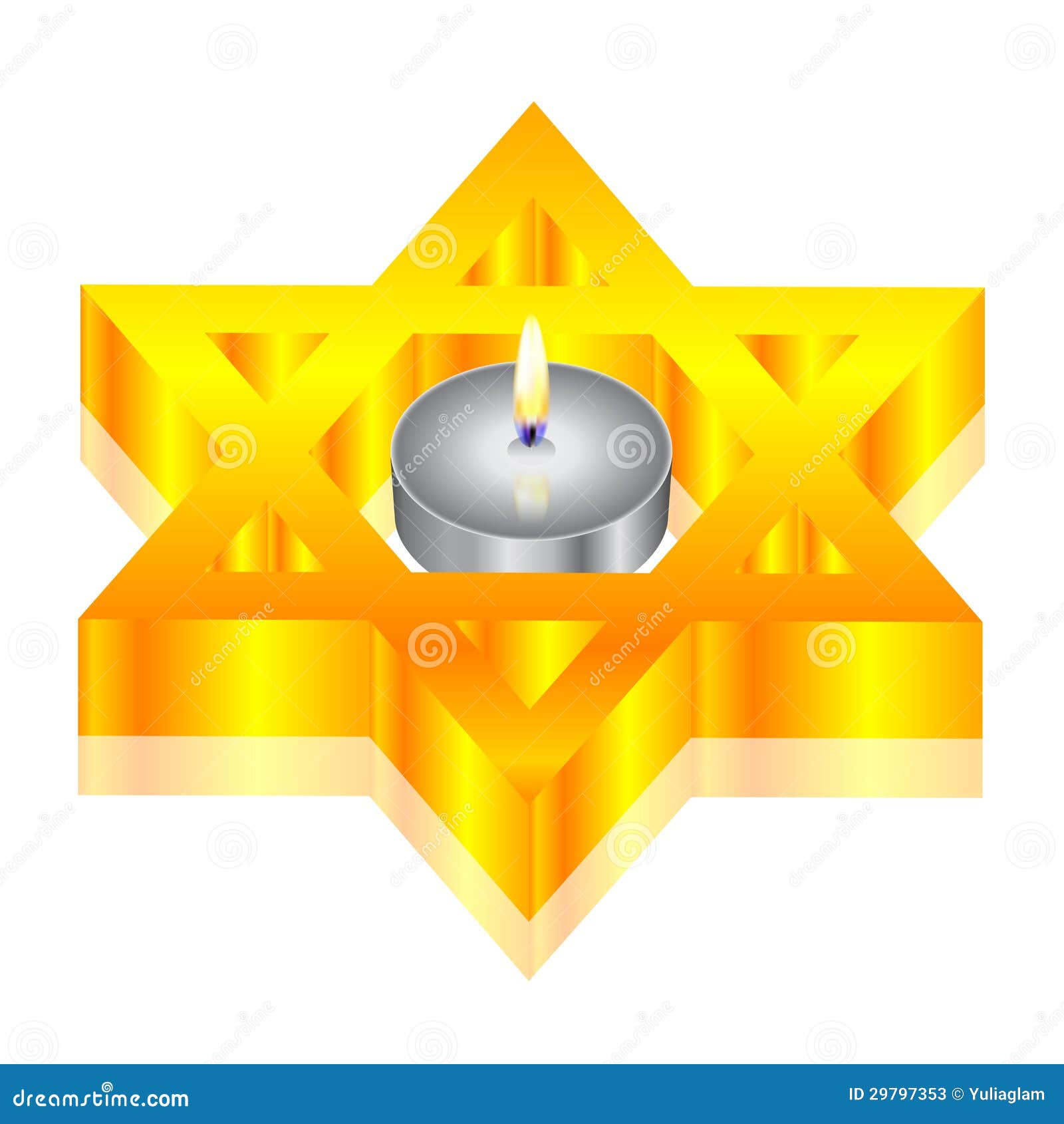Of Candle & Star of David Stock Vector - Illustration of despair, jewry ...