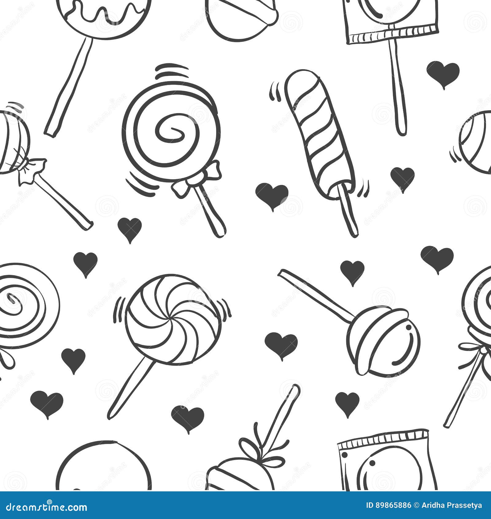 Vector Illustration Candy Doodle Style Stock Vector - Illustration of ...