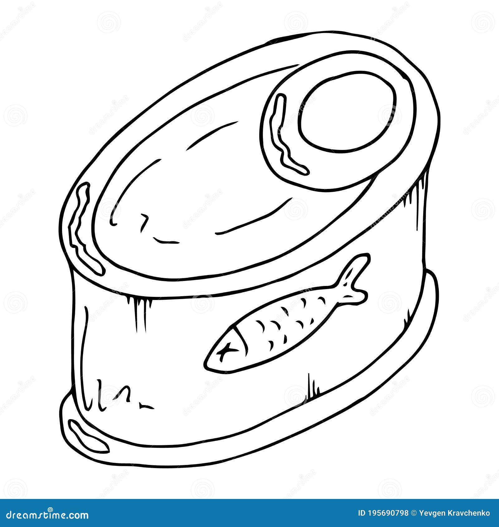 Vector Illustration of Canned Fish. Fish Preserves. Hand Drawn Stock ...