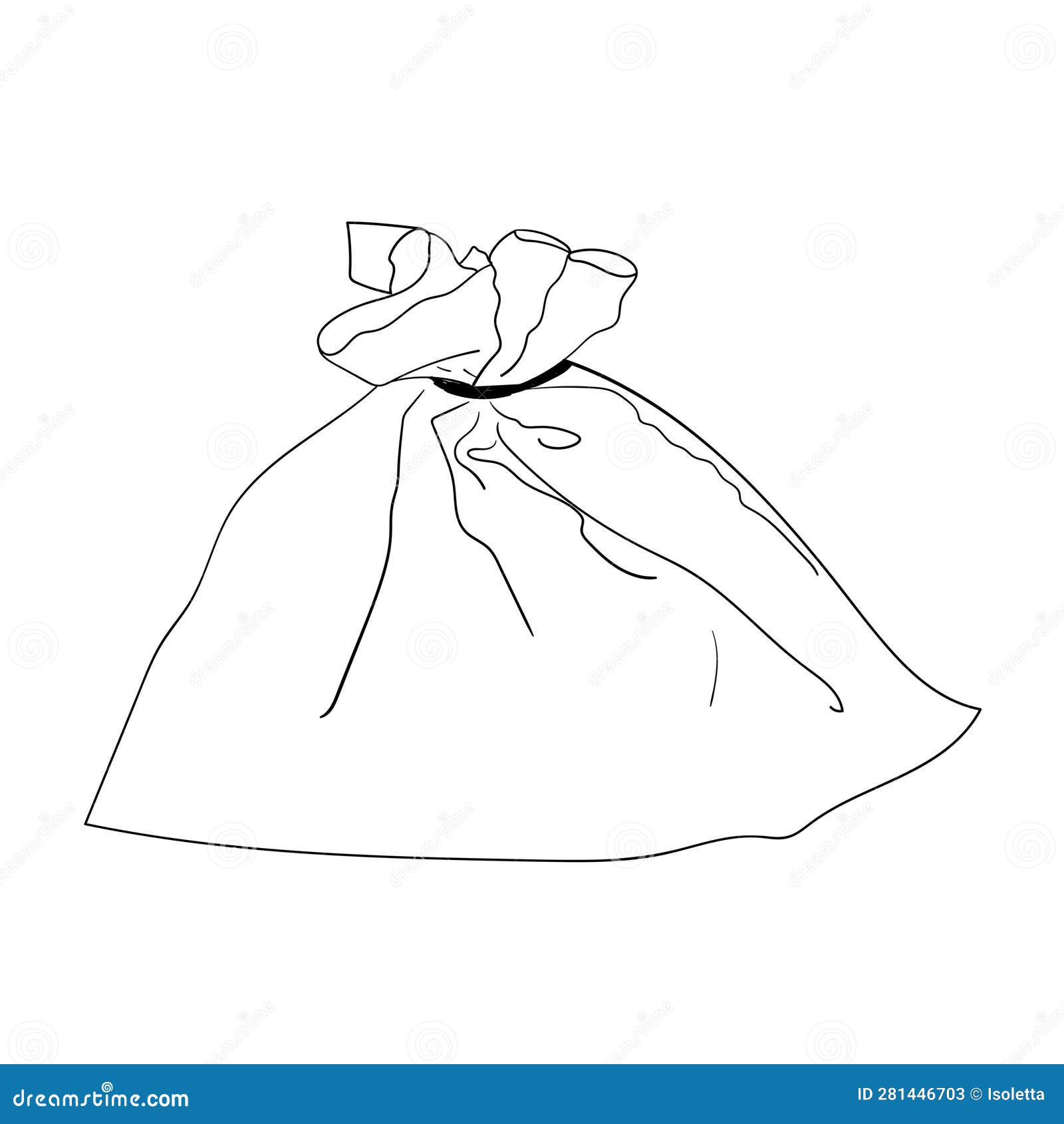 Vector Illustration of a Canvas Sack. Linen Bag Drawing Stock Vector ...
