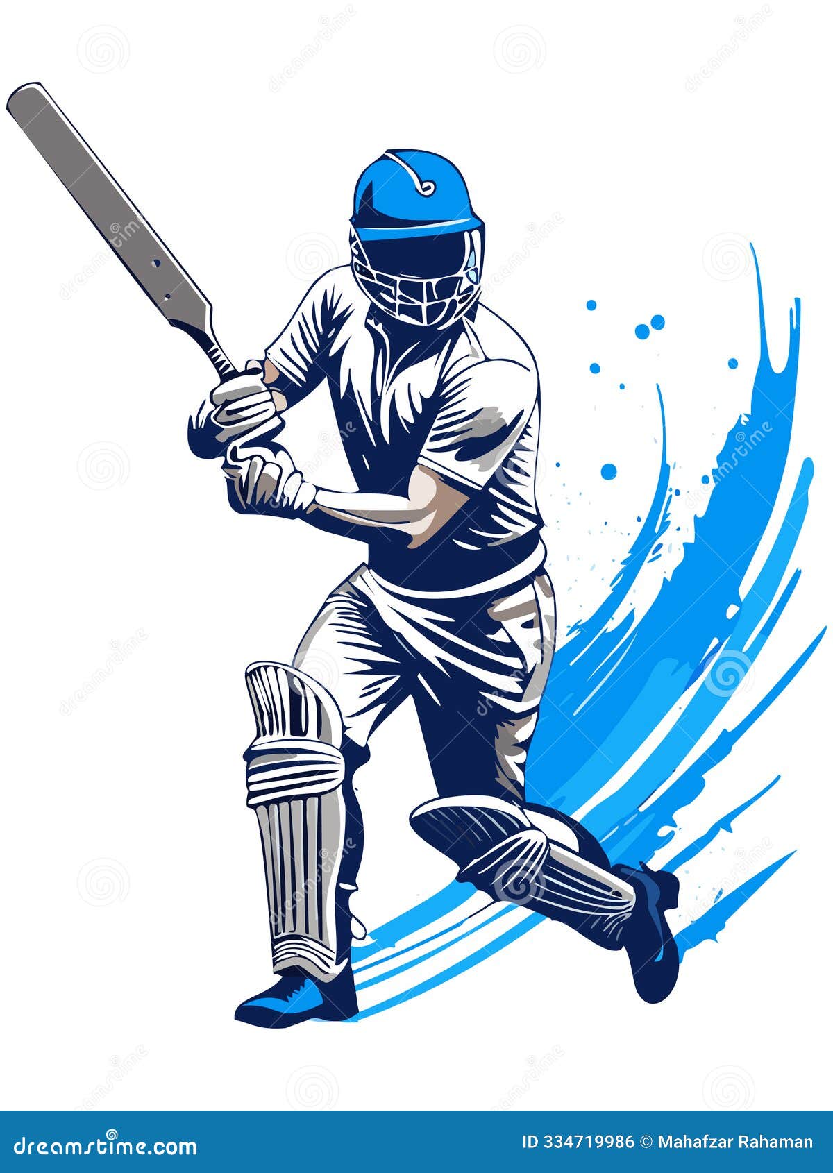 Dynamic Cricket Swing a Vector Illustration Capturing Motion and Power ...