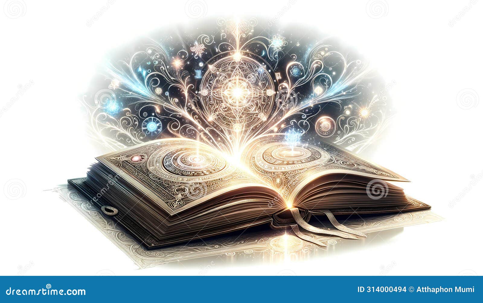 Enchanting Magic Spell Book Vector Illustration: Mystical Symbols and ...