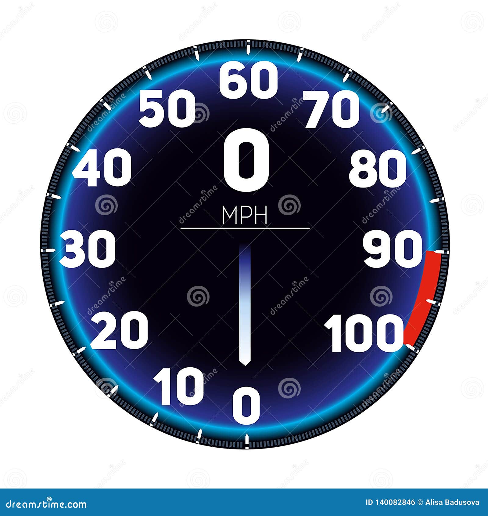 Vector Illustration Car Speedometer Dashboard Icon. Speed Meter Fast ...