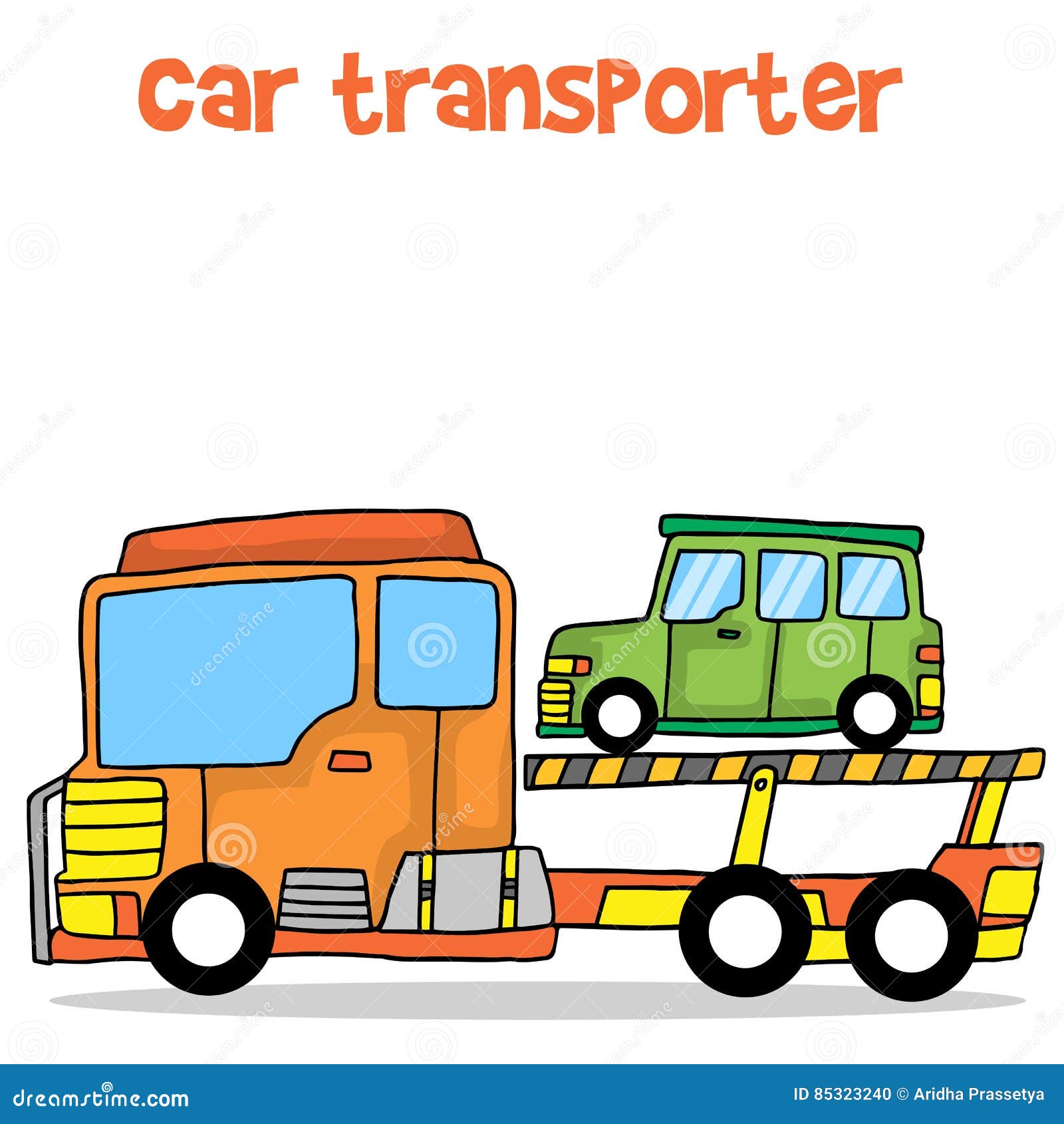 Vector Illustration of Car Transporter Stock Vector - Illustration of ...