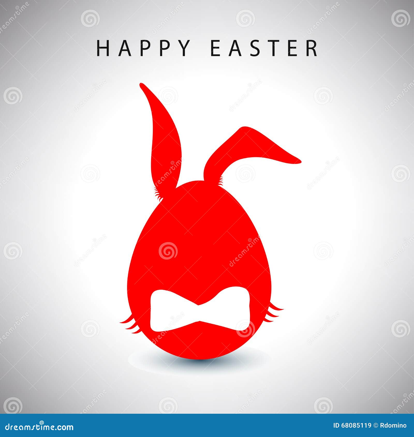 Vector Illustration Card of Easter Red Rabbit Gentleman Egg Stock ...