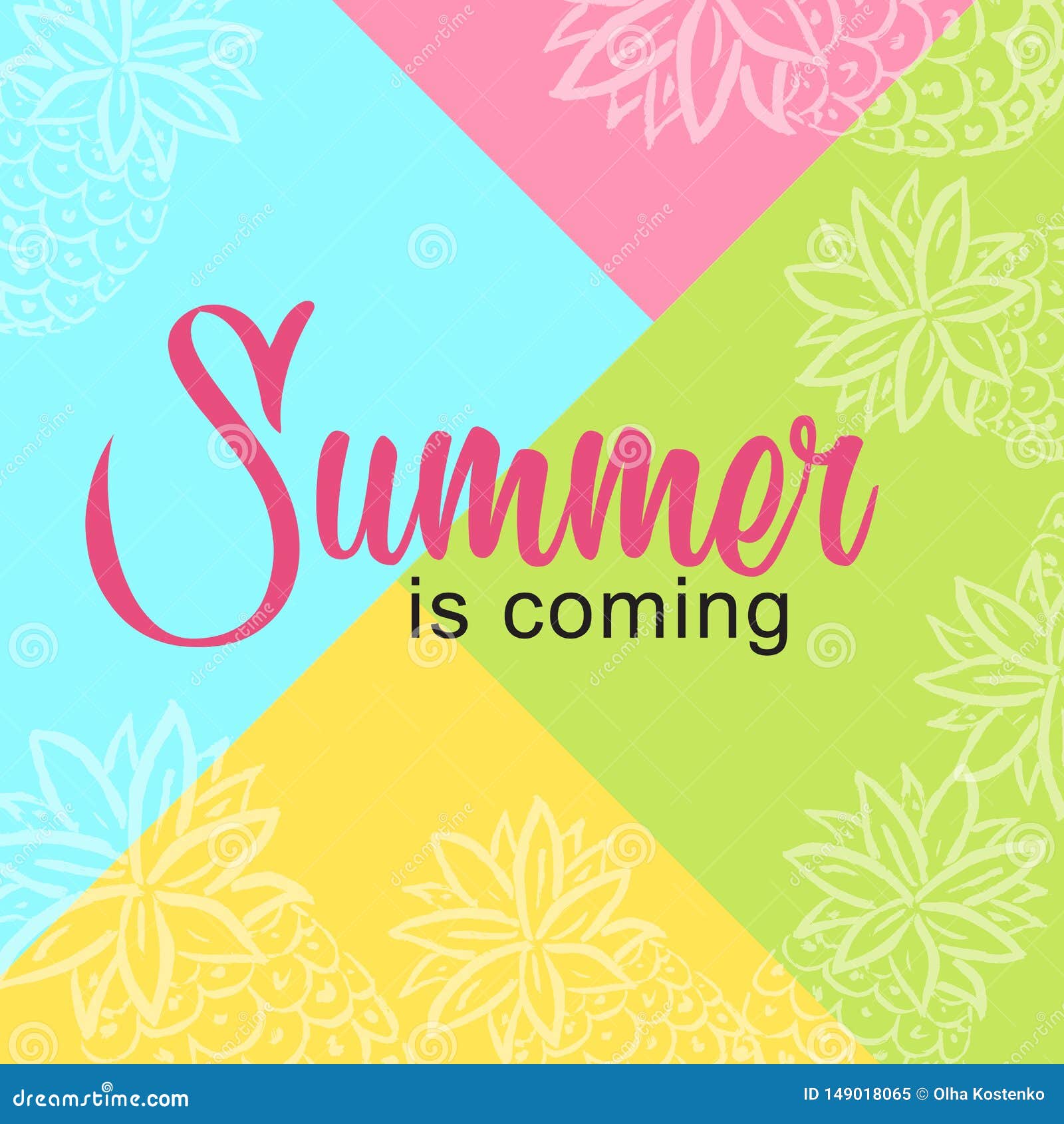 Card Summer is Coming on Colorful Background Stock Vector ...