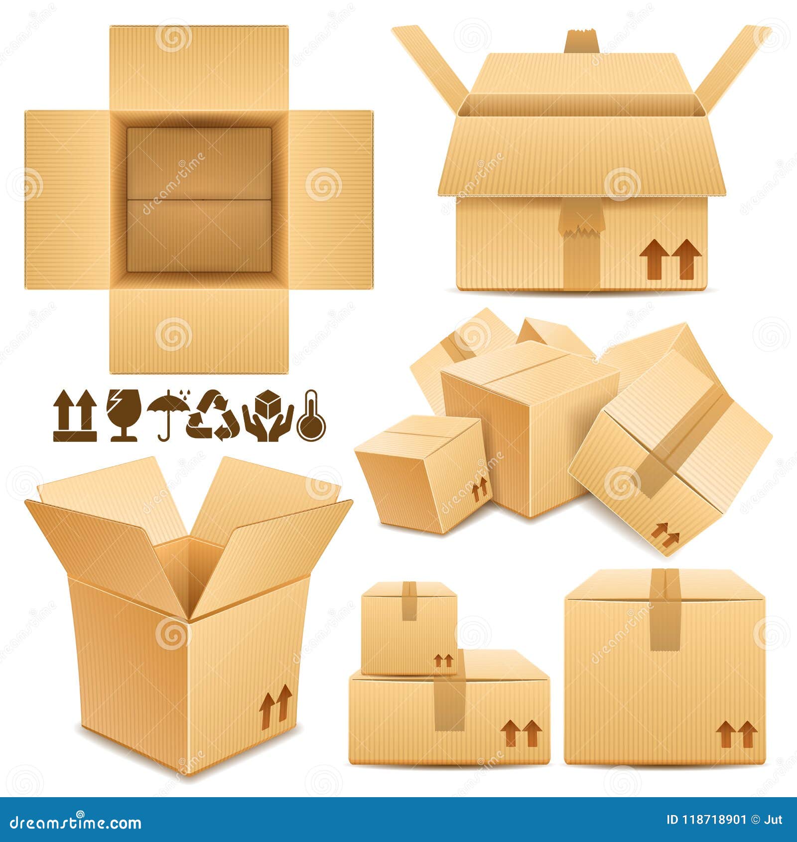 Cardboard box stock vector. Illustration of crate, icon - 118718901