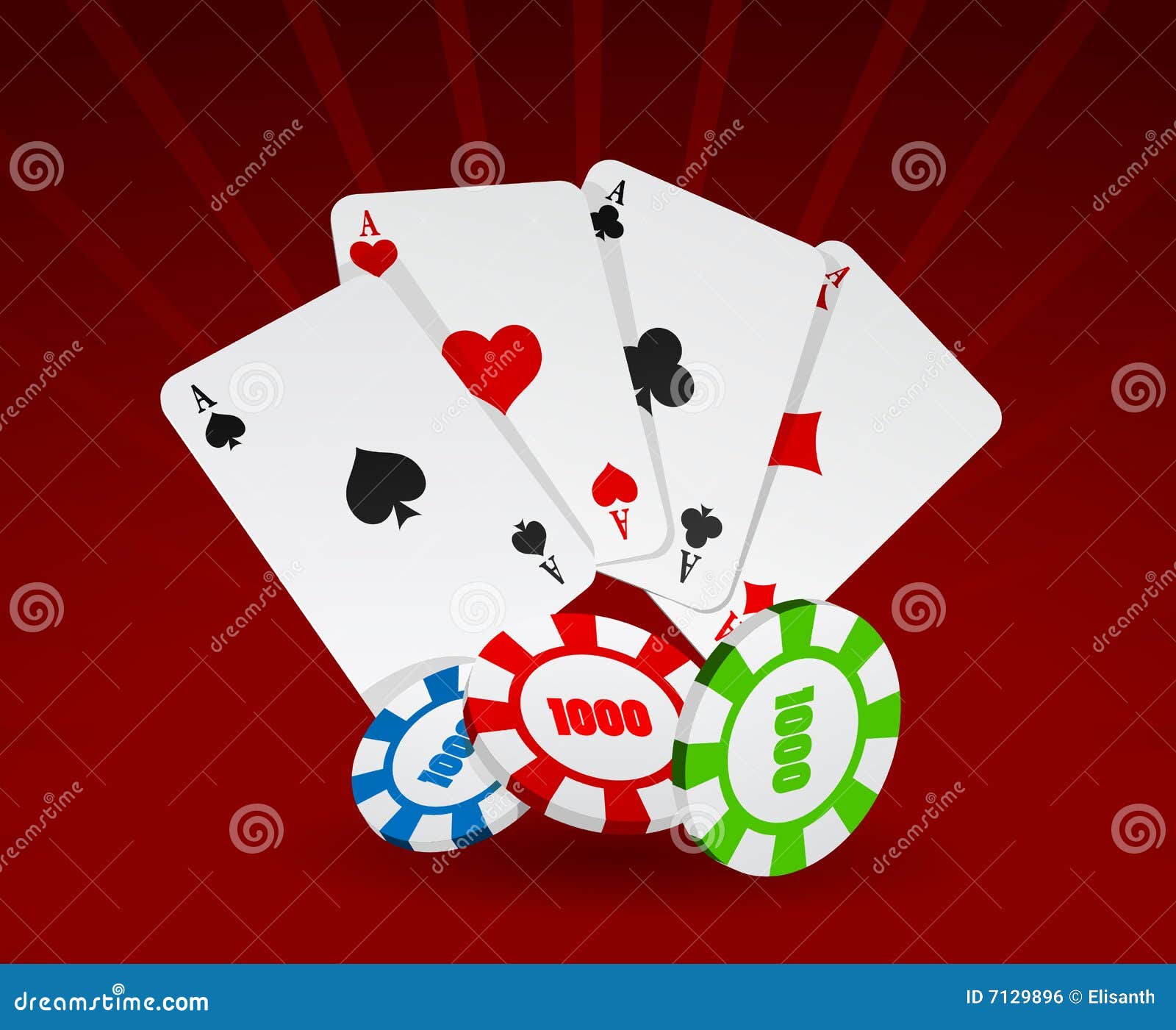 Vector Illustration of Cards and Chips Stock Vector - Illustration of ...