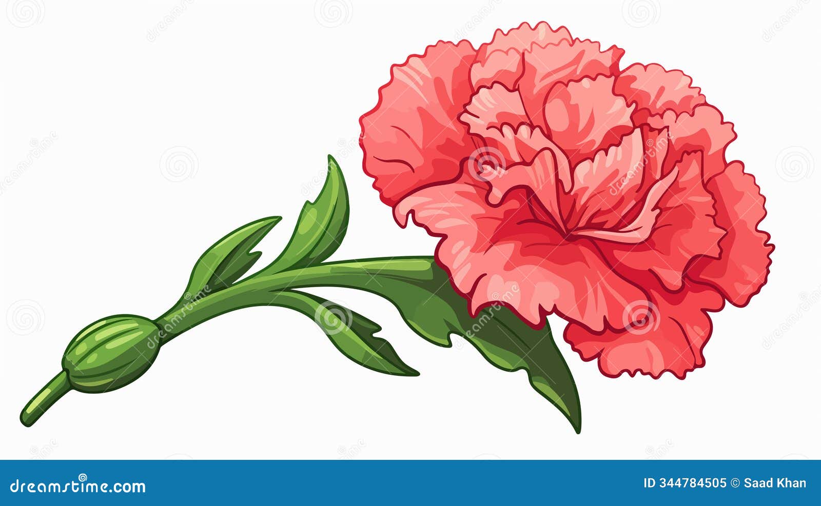 Vector Illustration of Carnation Flower Cartoon Stock Vector ...