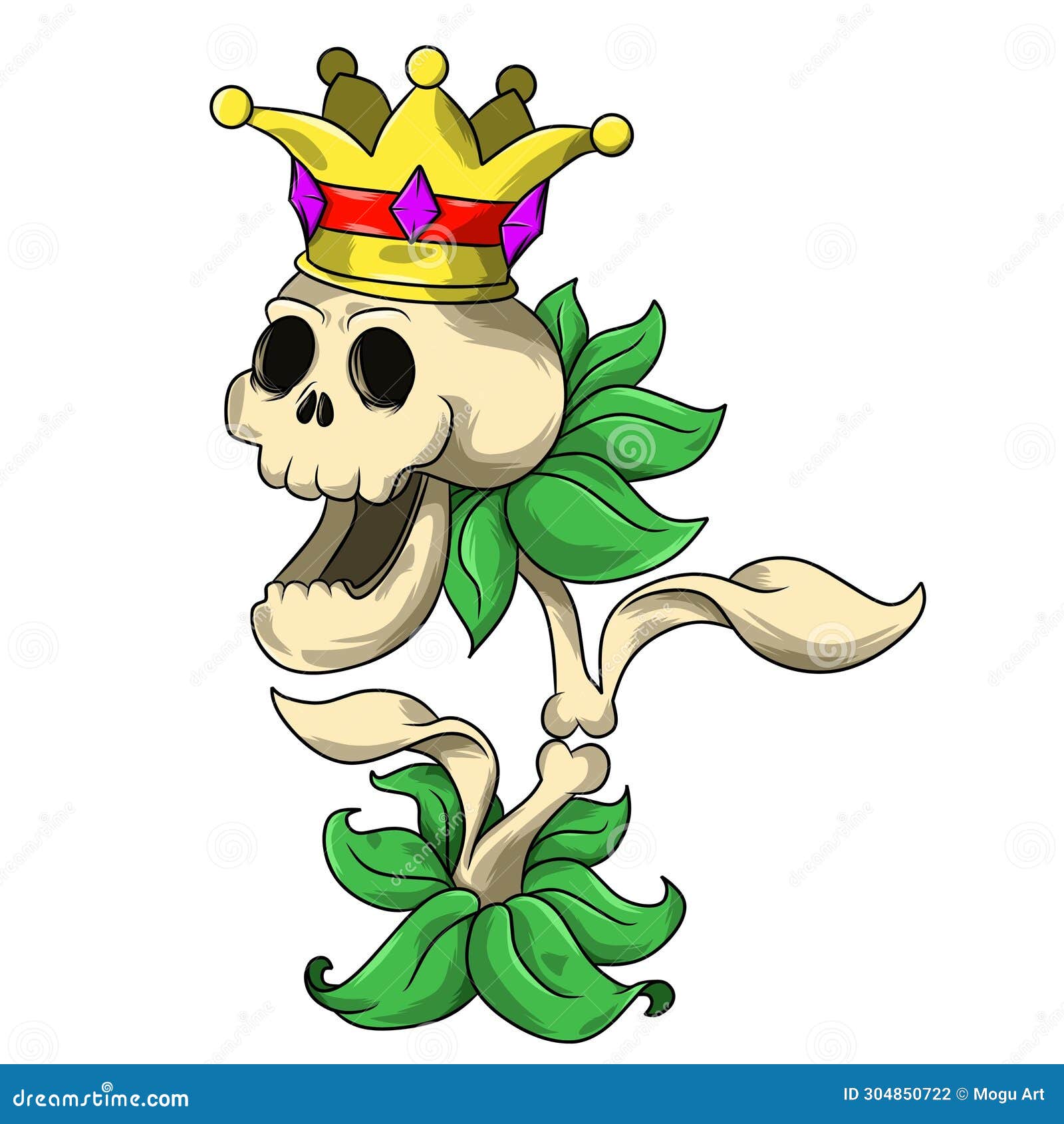 Vector Illustration of Carnivorous Skull Plant with Crown Stock Vector ...