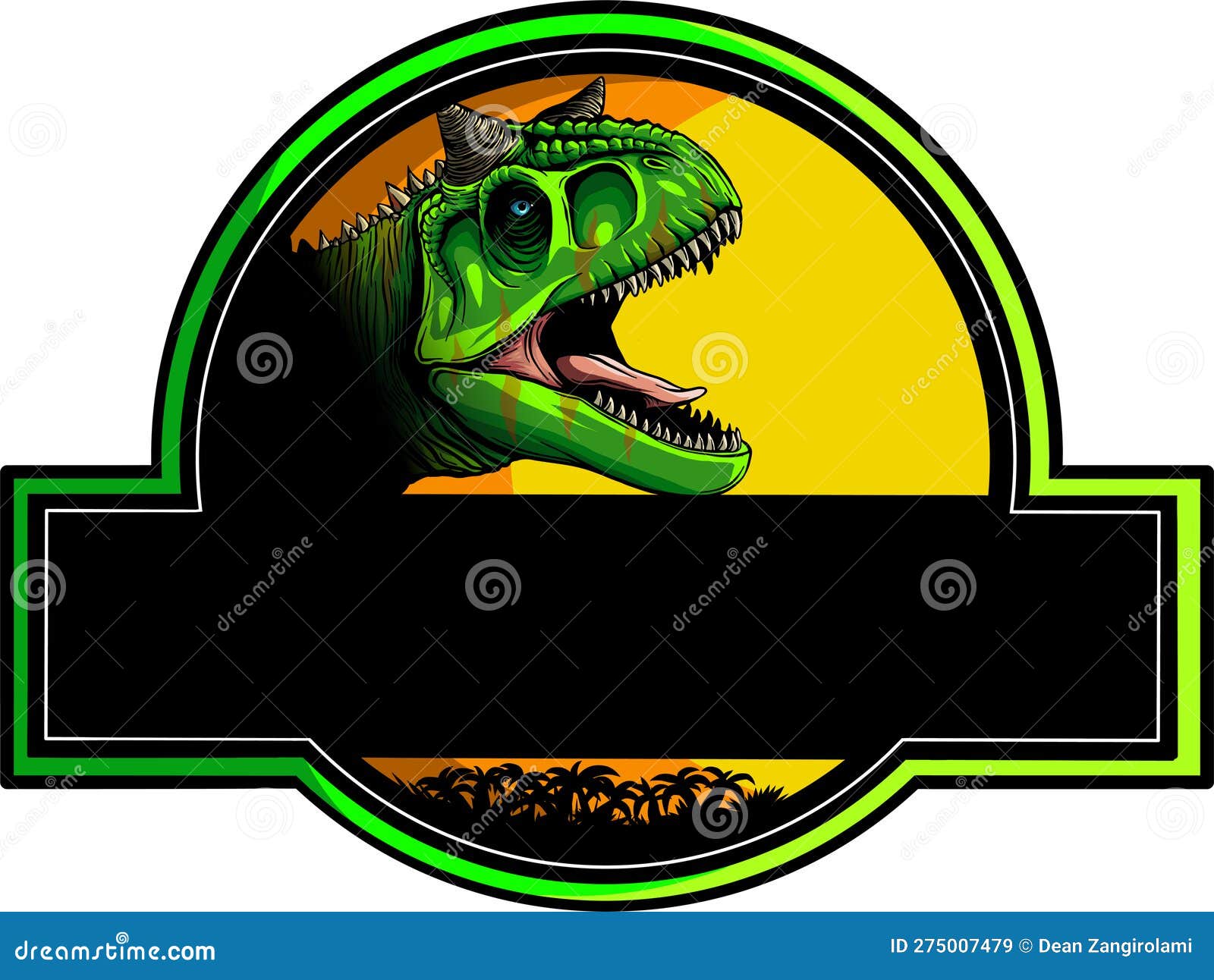 Vector Illustration of Carnotaurus Head. Digital Hand Draw Design Stock ...