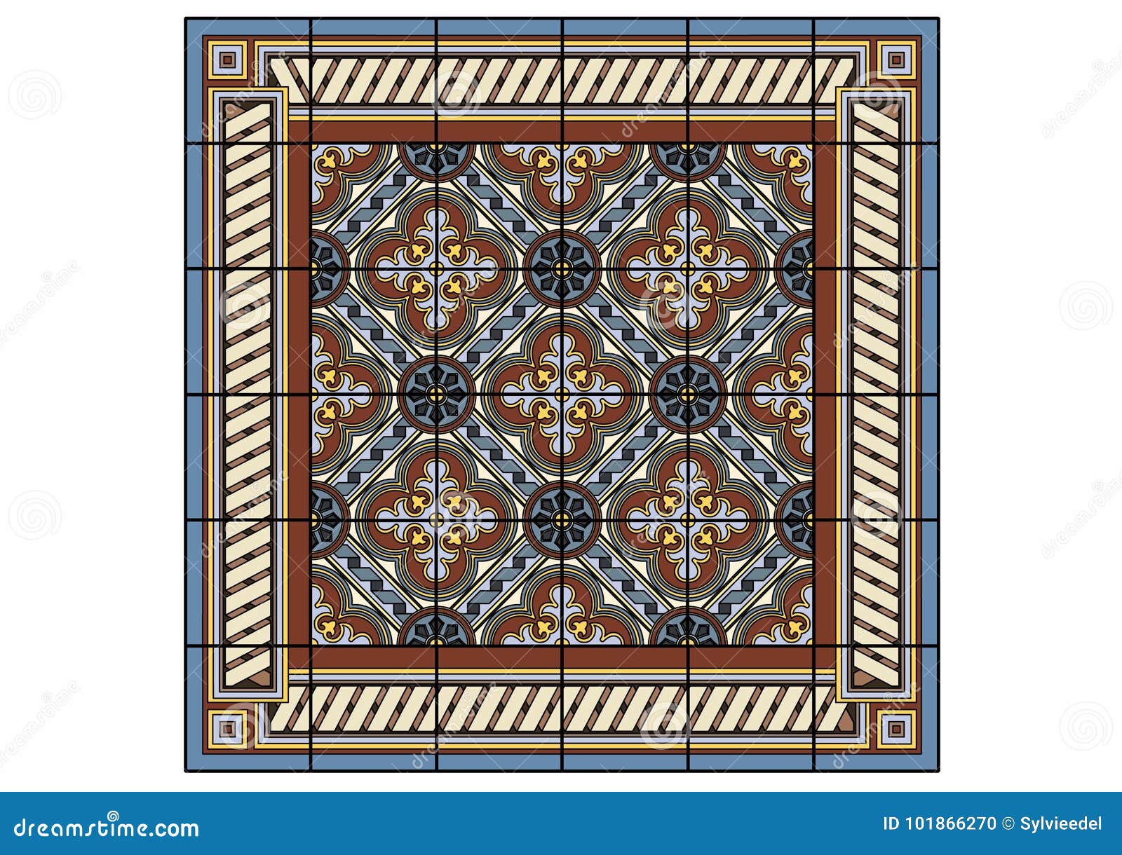 Large rectangular carpet stock vector. Illustration of pattern - 101866270