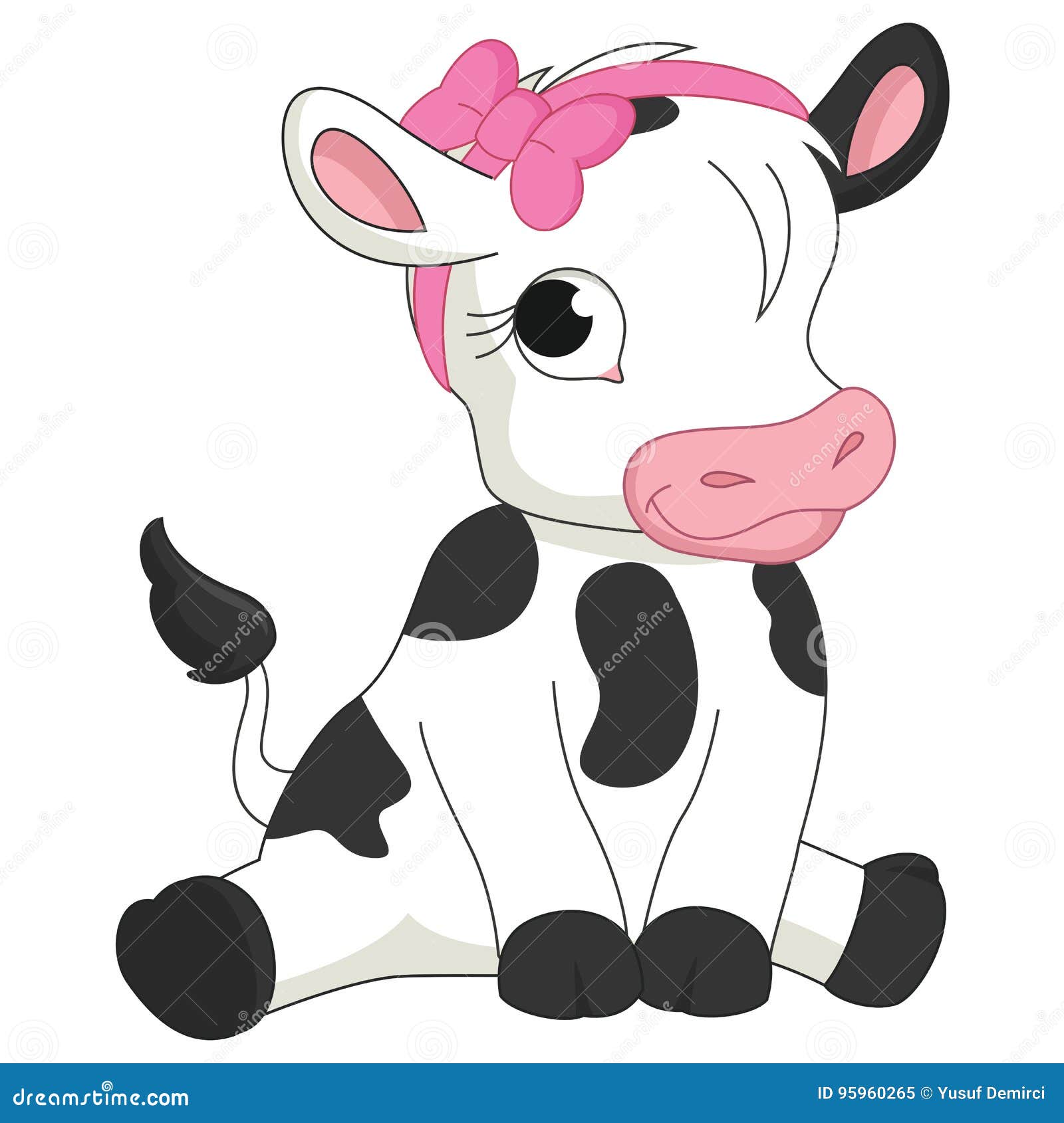 Vector Illustration Of Cartoon Baby Calf | CartoonDealer.com #95960265