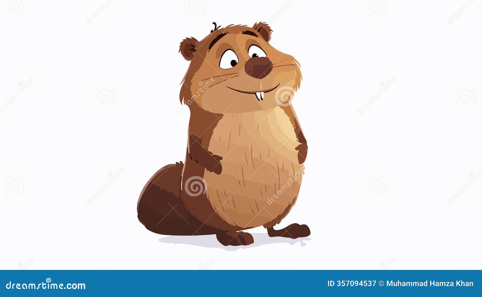 Playful Cartoon Beaver in Vector Illustration for Various Design ...