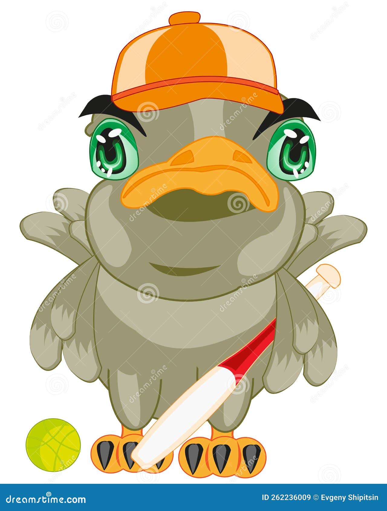 Vector Illustration of the Cartoon of the Bird Baseball Stock Vector ...