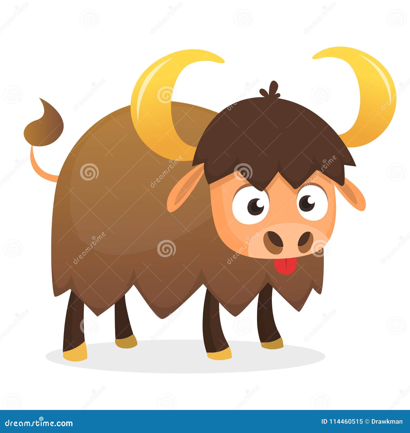 Vector Illustration of Cartoon Buffalo. Stock Vector - Illustration of ...