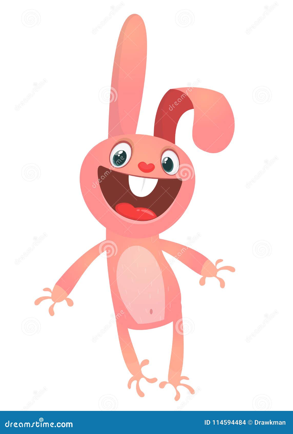 Vector Illustration of Cartoon Bunny Rabbit Hopping. Stock Vector ...