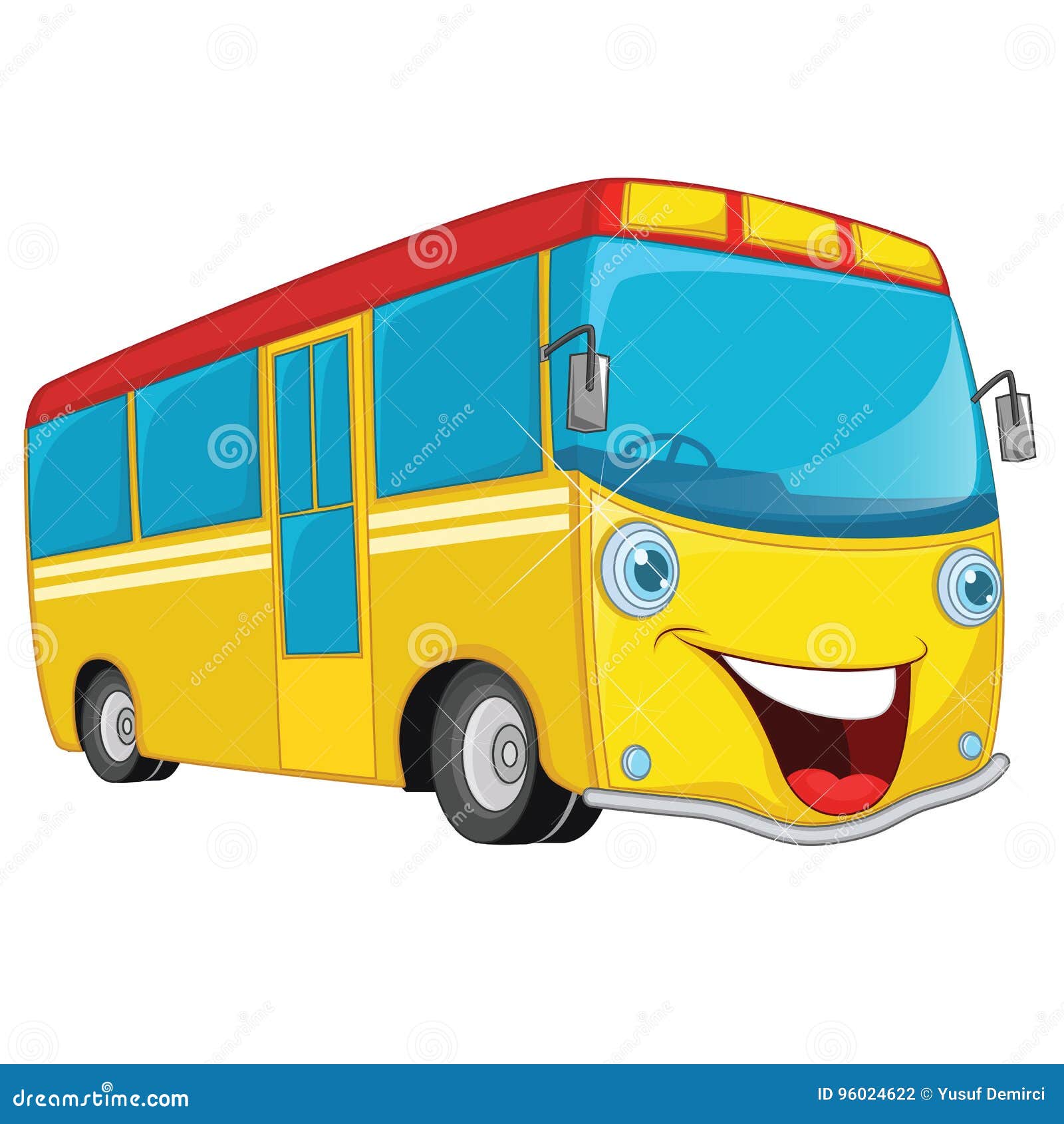 Vector Illustration Of Cartoon Bus | CartoonDealer.com #96024622