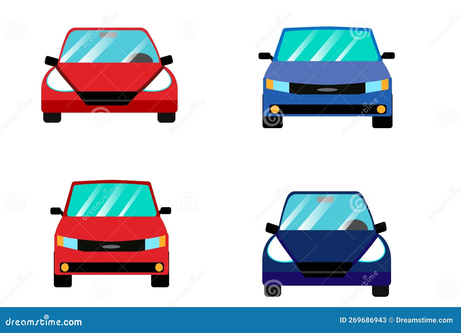 Vector Illustration of a Cartoon Car. Isolated on White Background ...