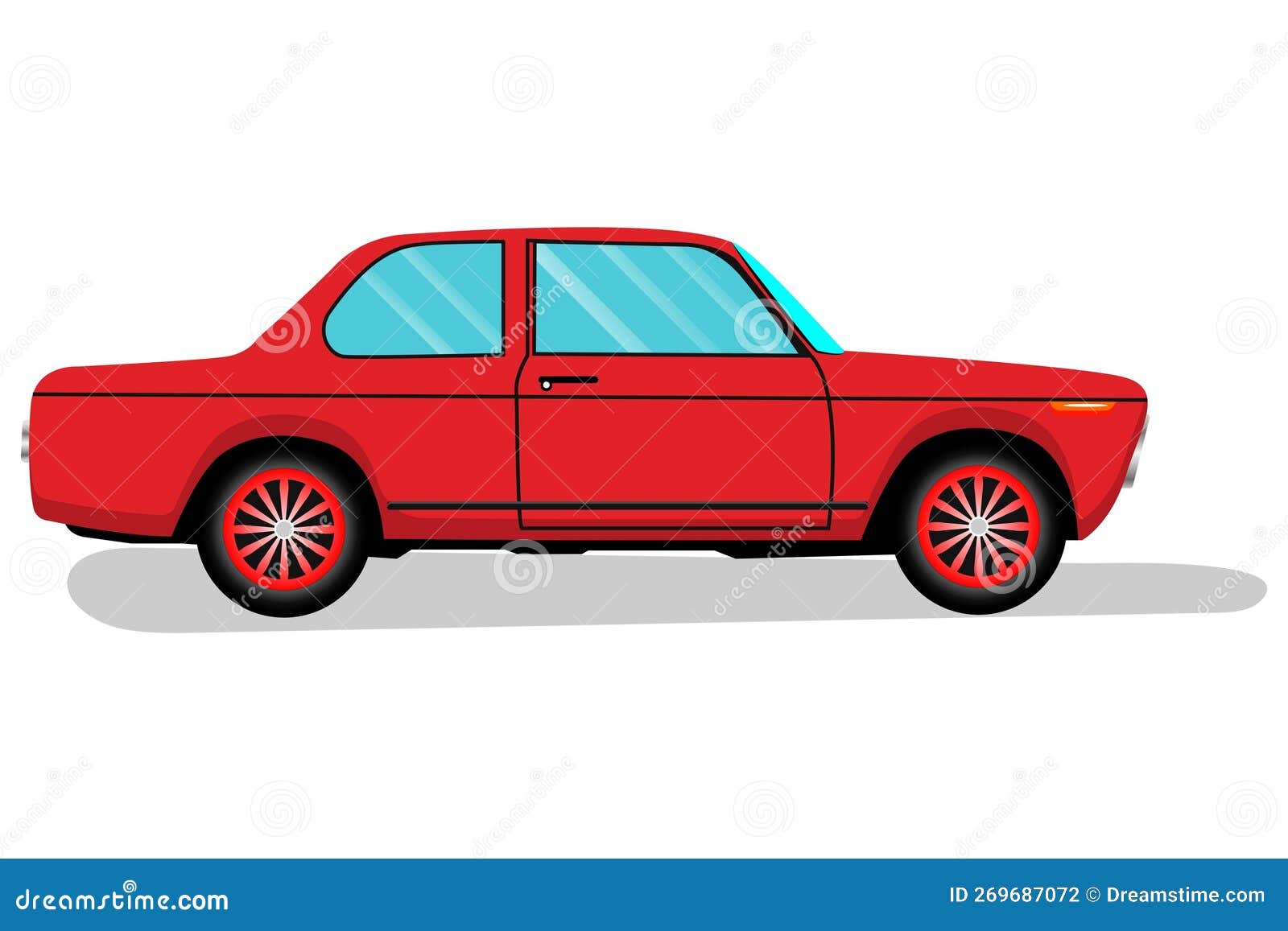 Vector Illustration Of A Cartoon Car. Isolated On White Background ...