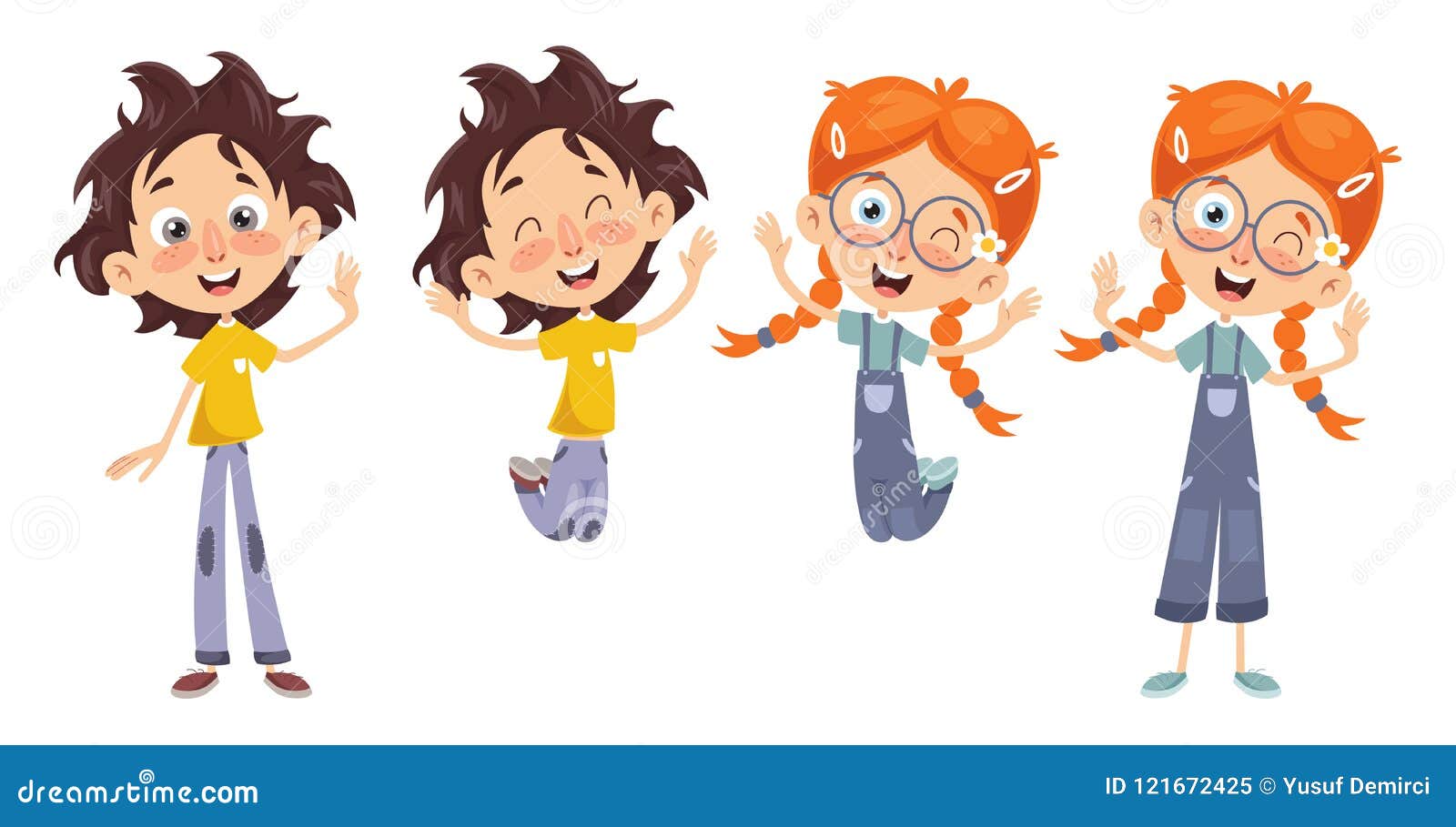 Vector Illustration of Cartoon Characters Stock Vector - Illustration ...