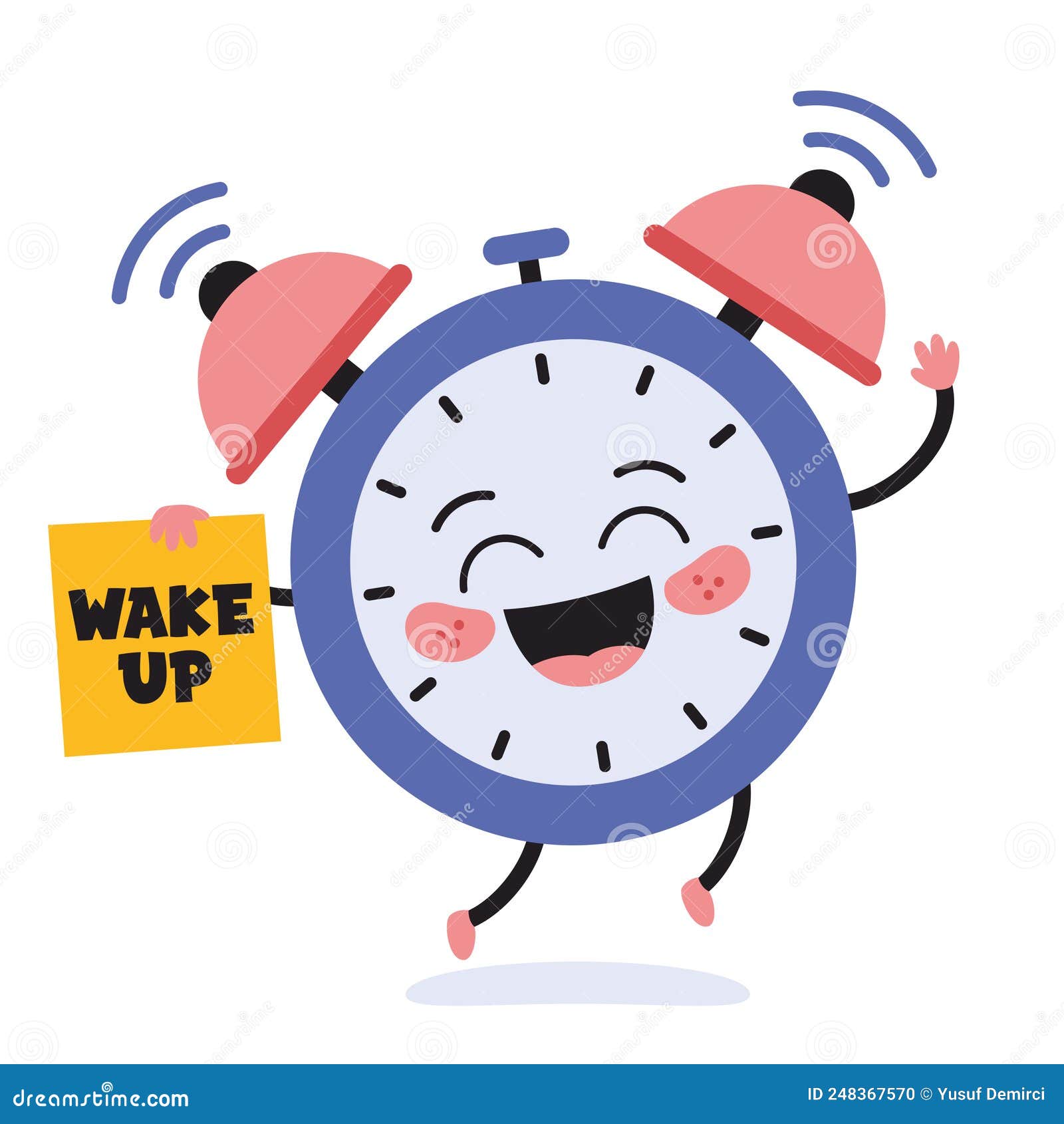 Vector Illustration of Cartoon Clock Stock Vector - Illustration of ...