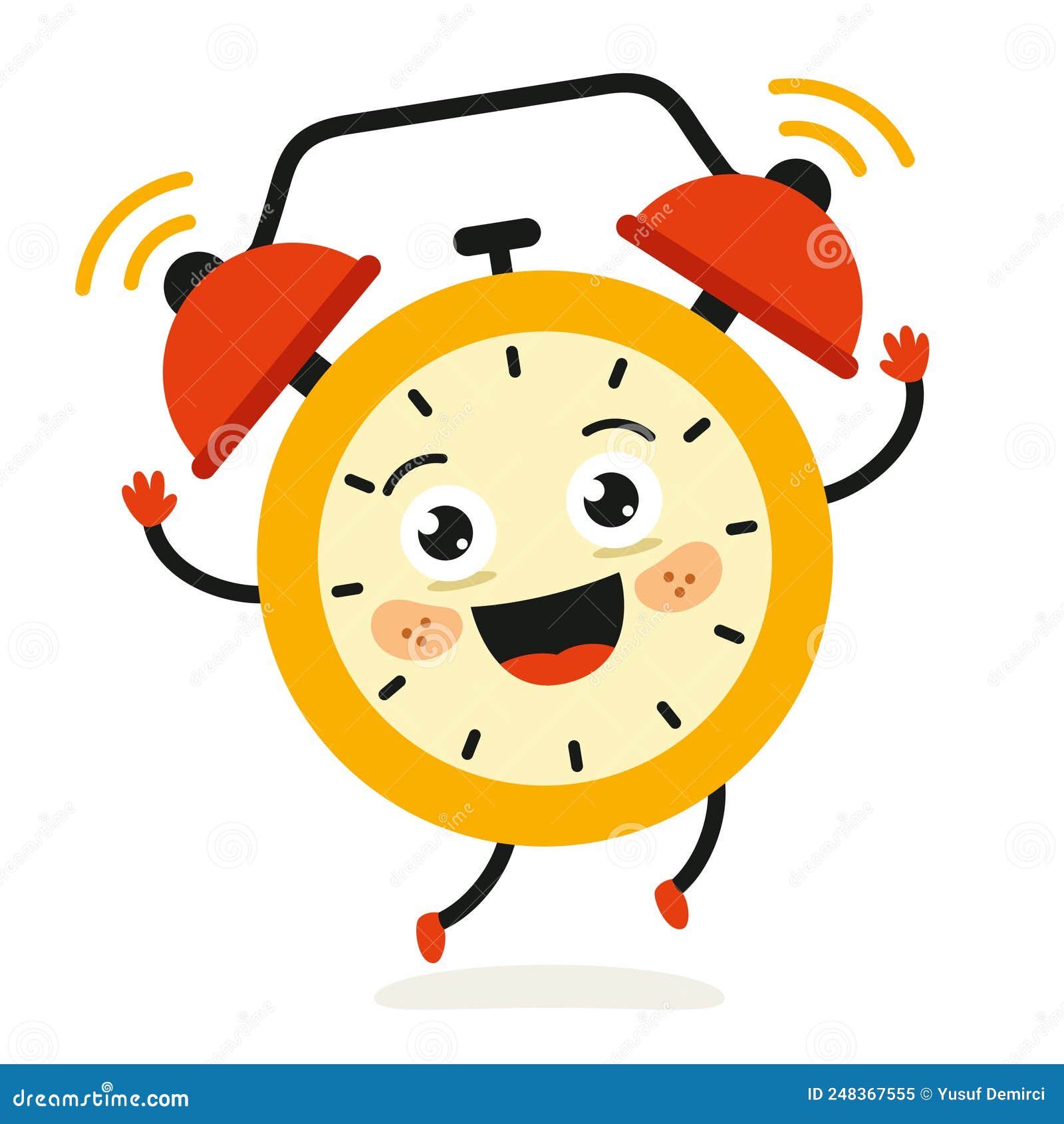 Vector Illustration of Cartoon Clock Stock Illustration - Illustration ...