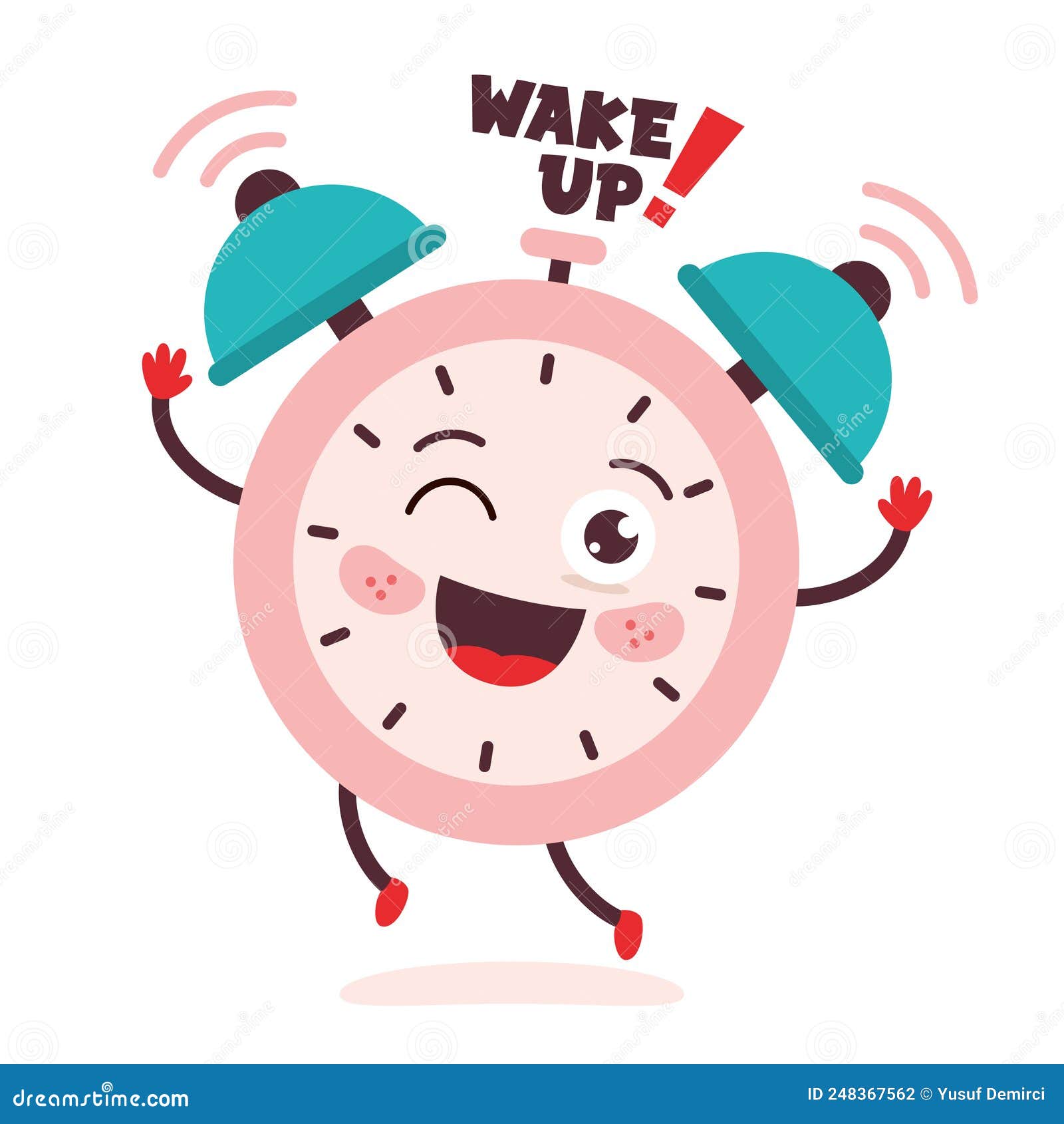 Vector Illustration of Cartoon Clock Stock Vector - Illustration of ...