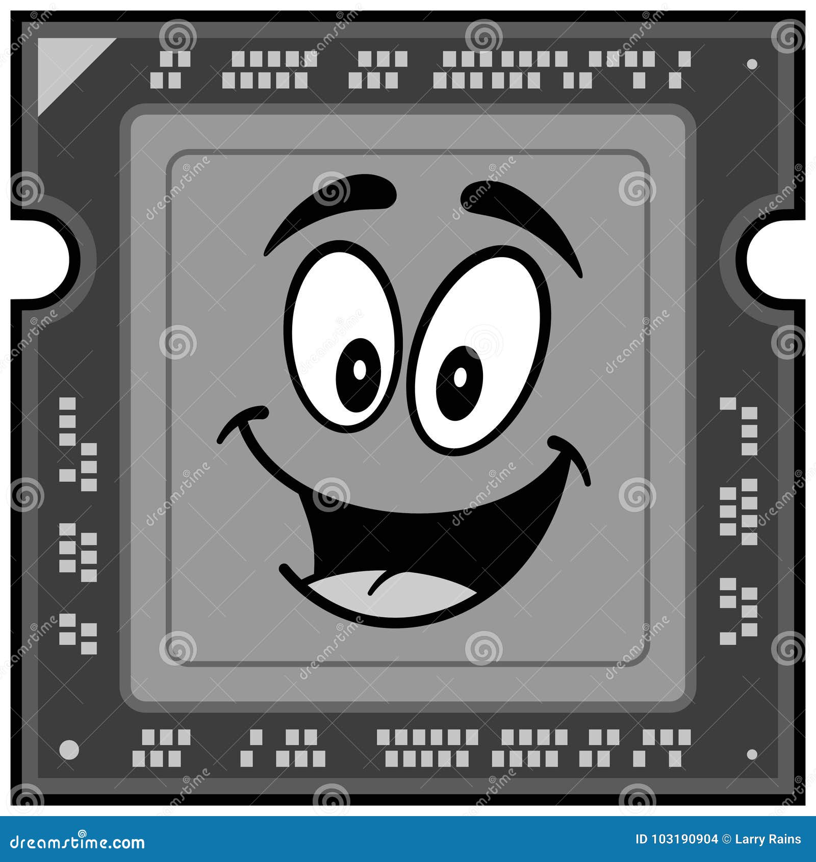 Computer Processor Mascot Illustration Stock Vector - Illustration of ...
